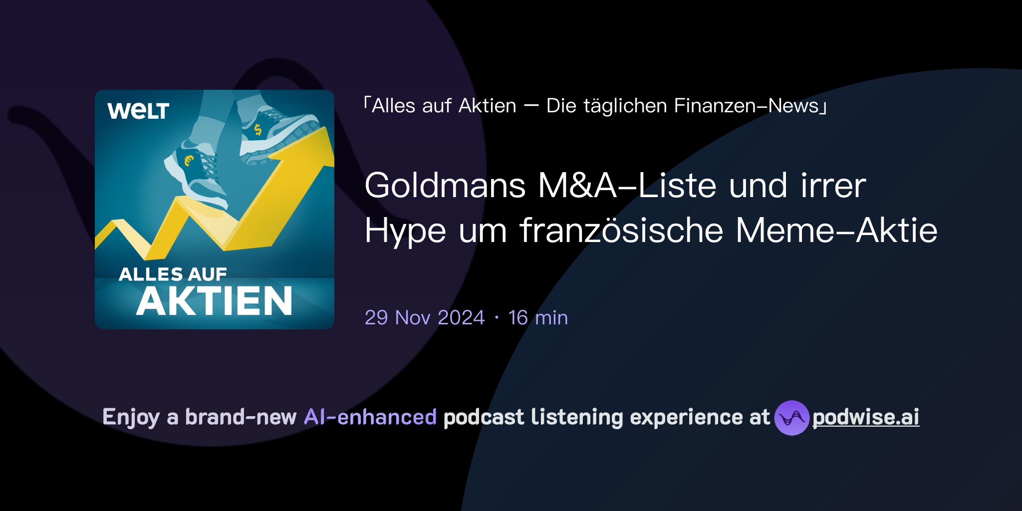 Goldmans M&A-Liste und irrer Hype um französische Meme-Aktie | Alles ...