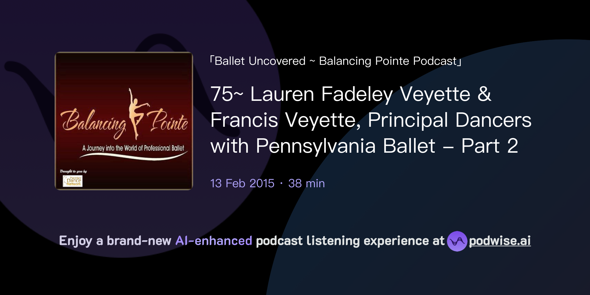 75~ Lauren Fadeley Veyette & Francis Veyette, Principal Dancers with ...