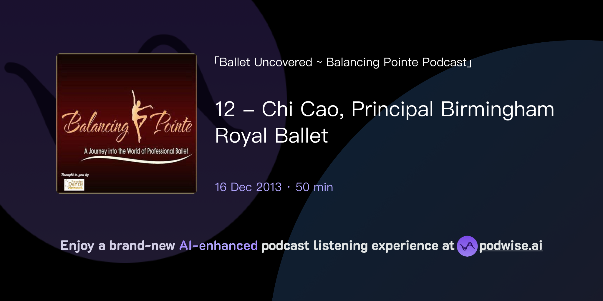12 - Chi Cao, Principal Birmingham Royal Ballet | Ballet Uncovered ...