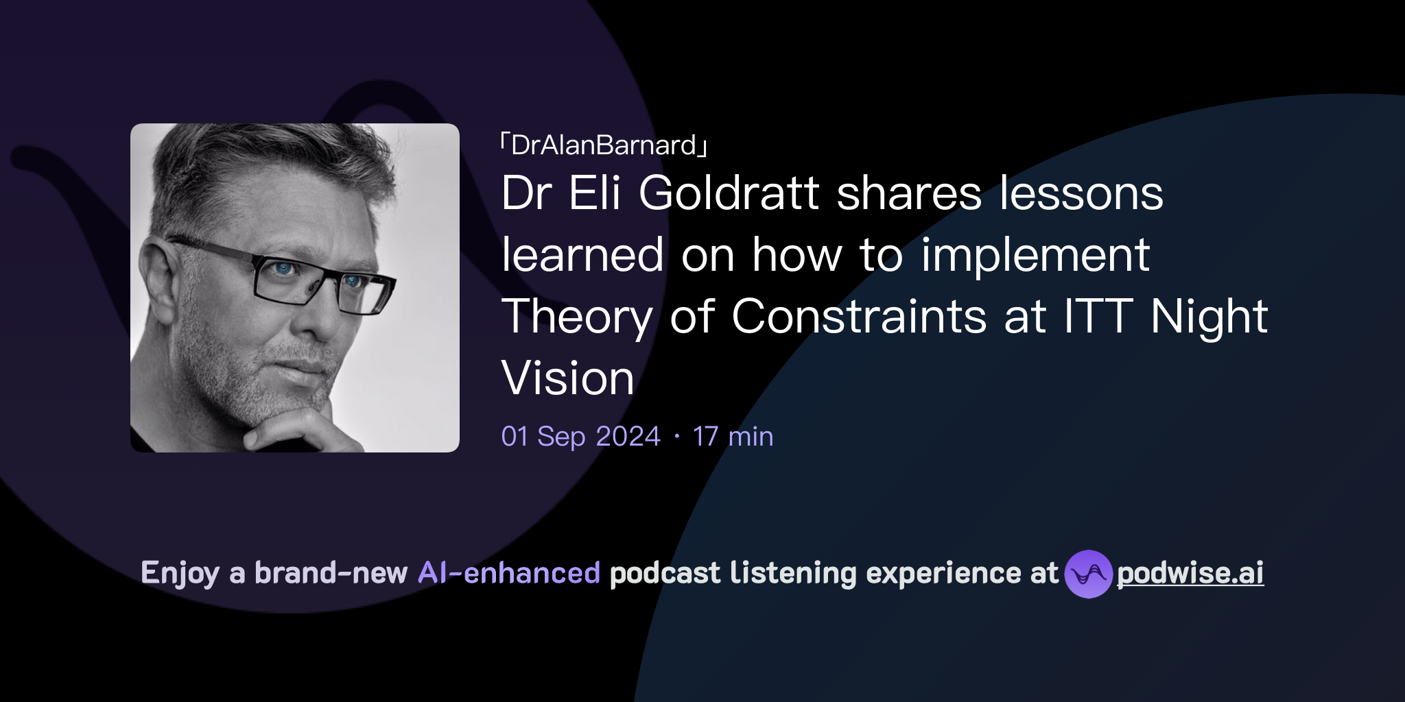 Dr Eli Goldratt shares lessons learned on how to implement Theory of ...