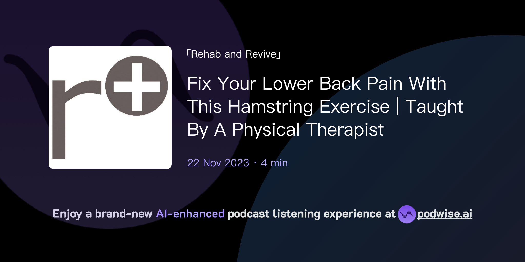 Fix Your Lower Back Pain With This Hamstring Exercise | Taught By A ...