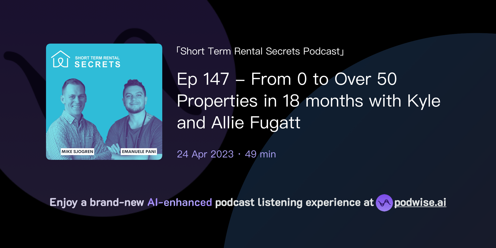 Ep 147 - From 0 to Over 50 Properties in 18 months with Kyle and Allie Fugatt | Short Term ...