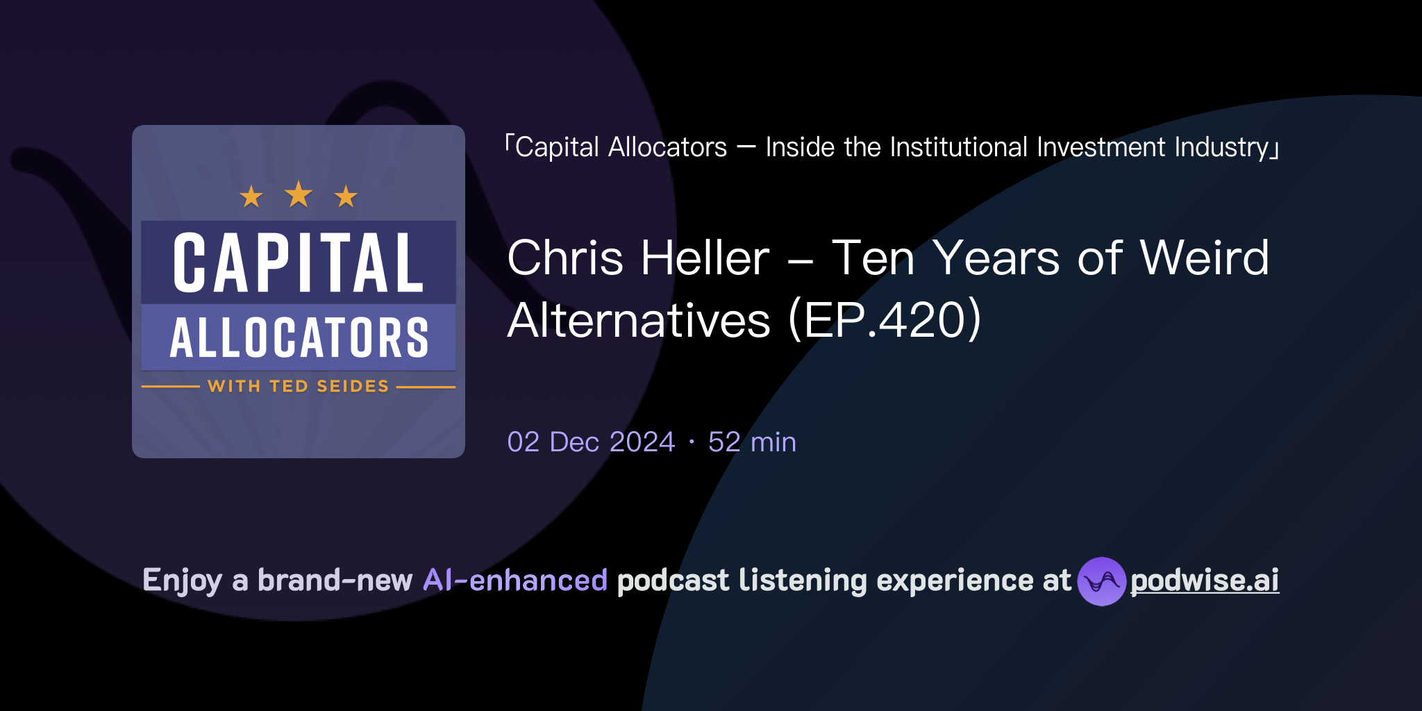 Chris Heller - Ten Years of Weird Alternatives (EP.420) | Capital ...