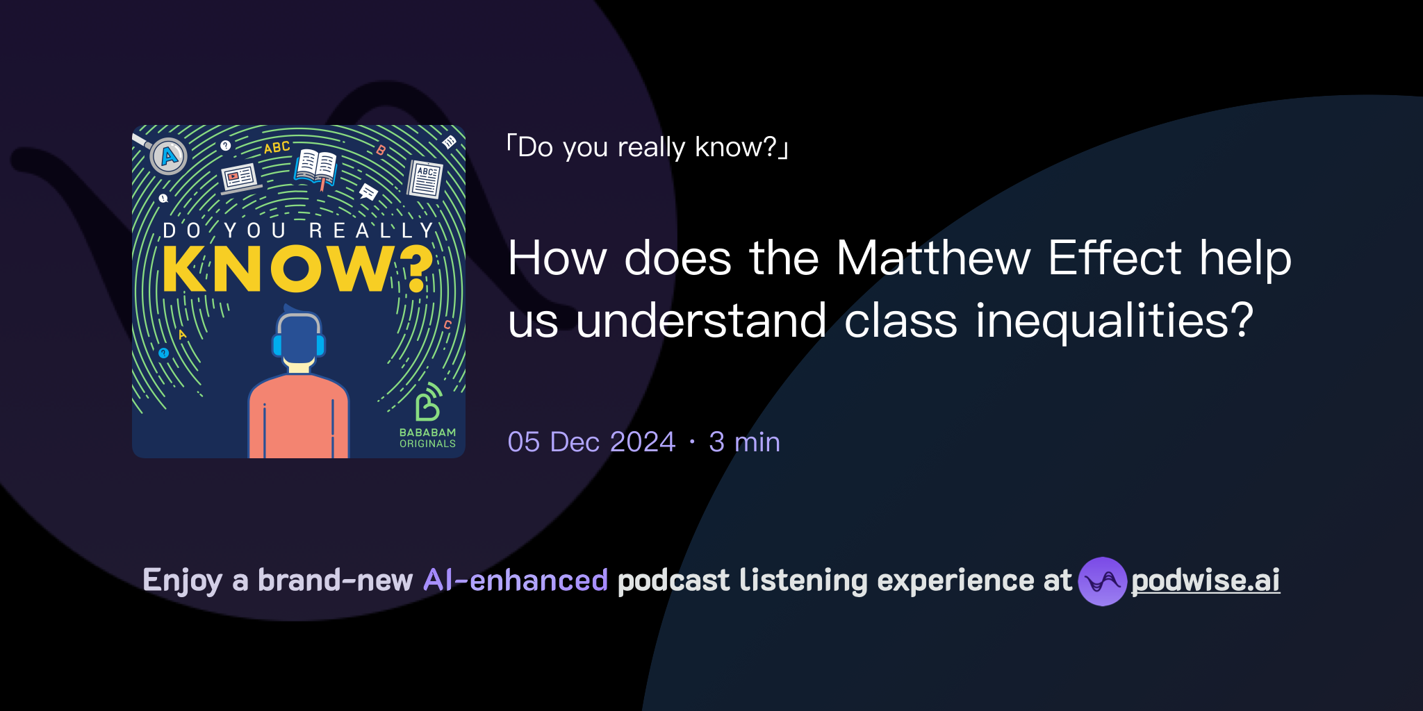 How does the Matthew Effect help us understand class inequalities? | Do ...