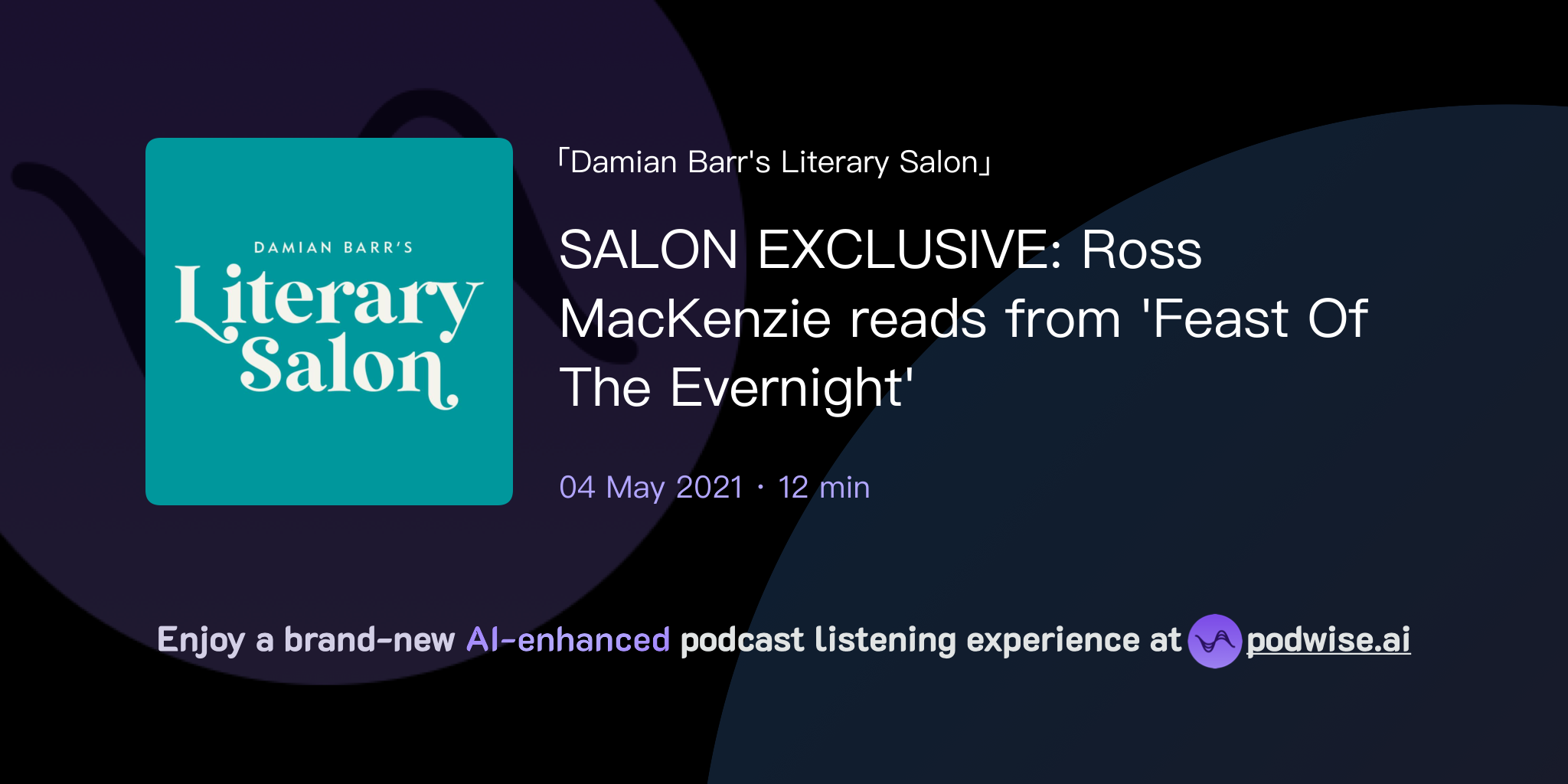 SALON EXCLUSIVE: Ross MacKenzie reads from 'Feast Of The Evernight ...