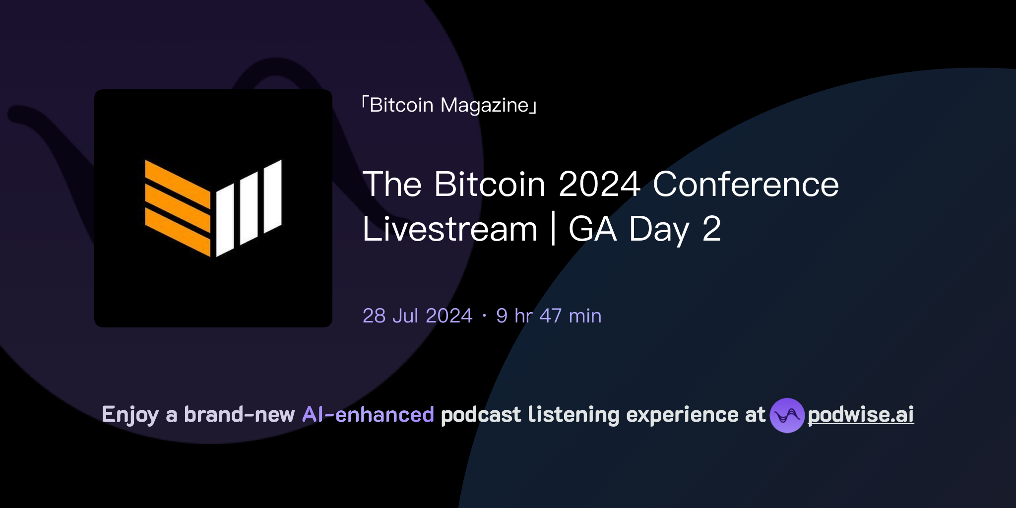 The Bitcoin 2024 Conference Livestream | GA Day 2 | Bitcoin Magazine ...