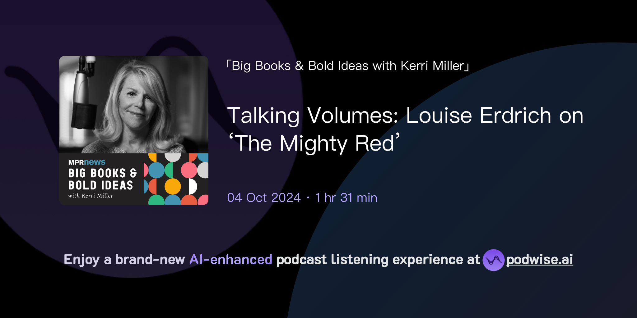 Talking Volumes: Louise Erdrich on ‘The Mighty Red’ | Big Books & Bold Ideas with Kerri Miller ...