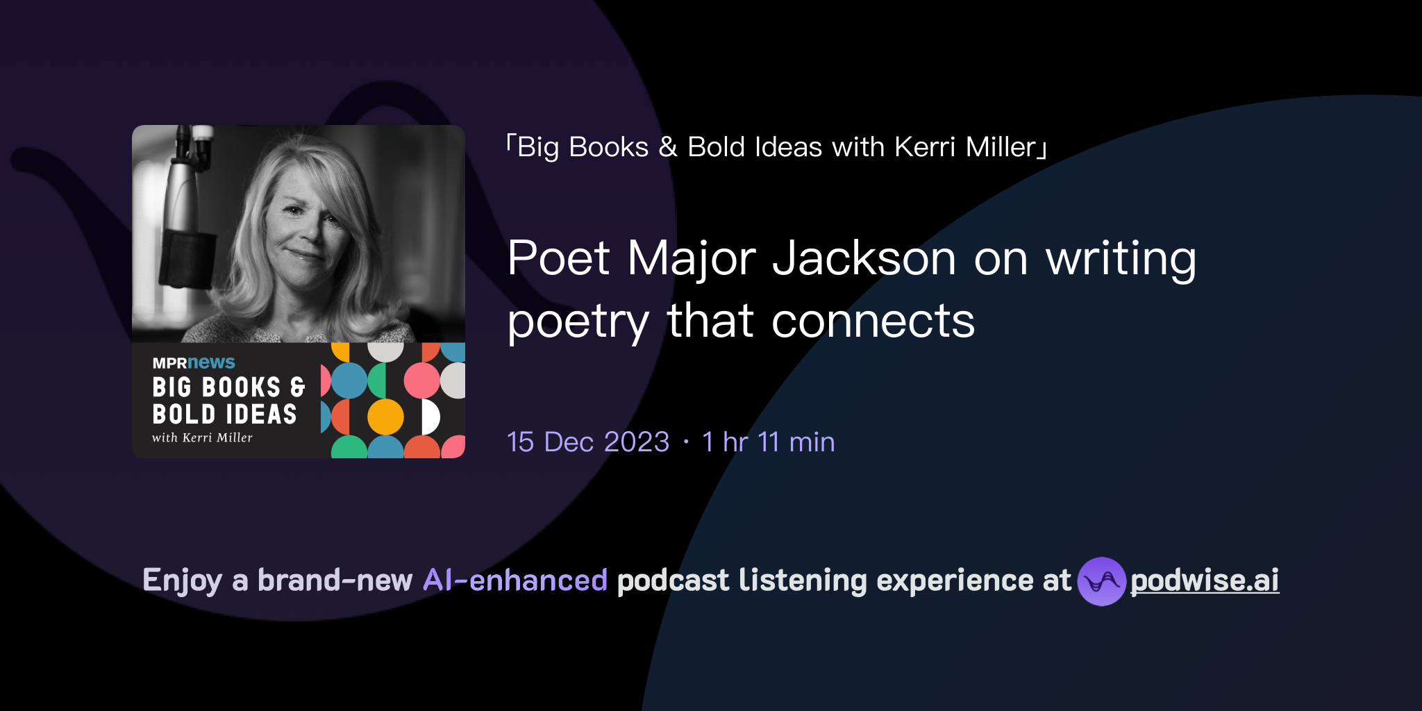 Poet Major Jackson on writing poetry that connects | Big Books & Bold ...