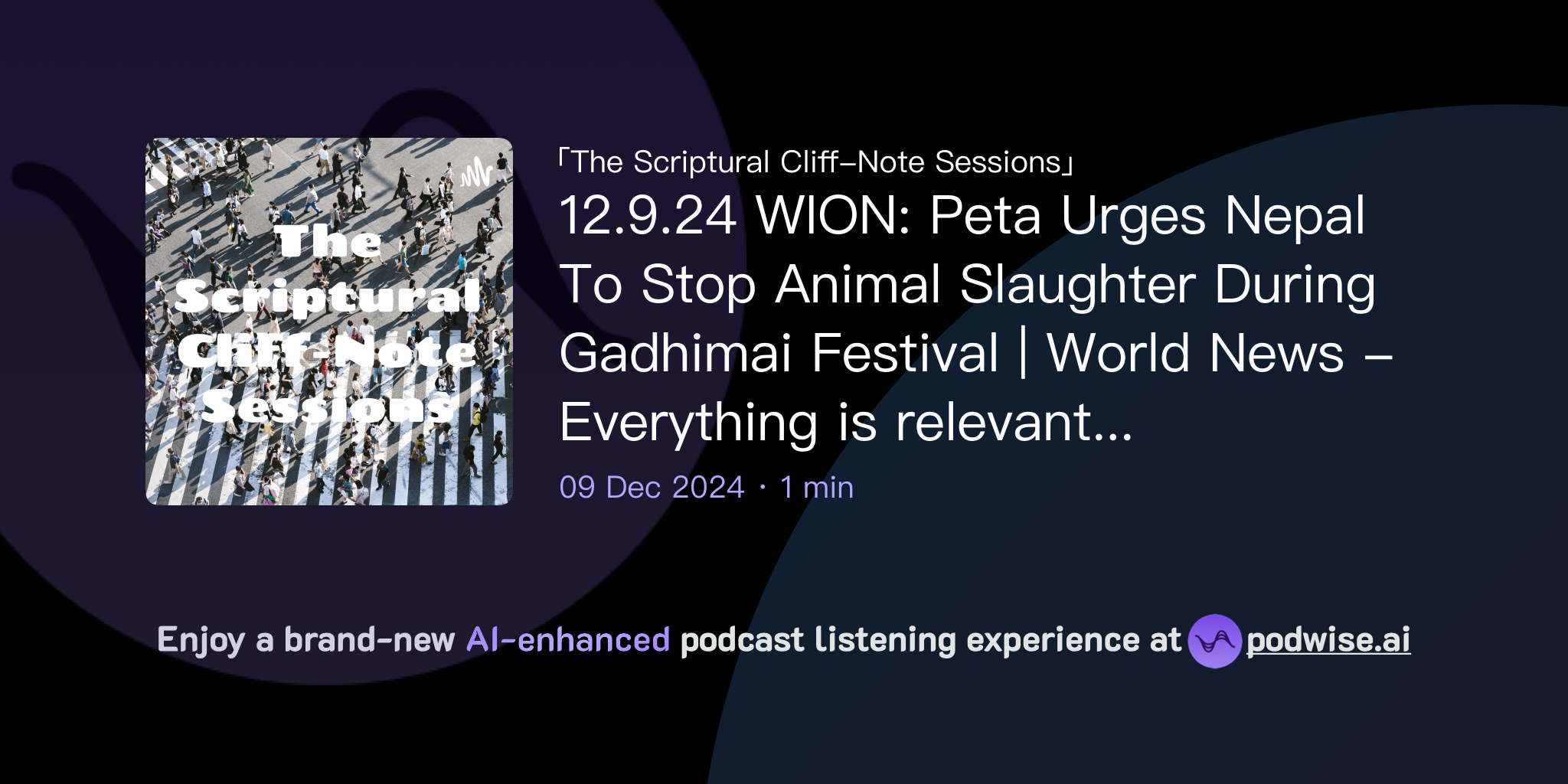 12.9.24 WION: Peta Urges Nepal To Stop Animal Slaughter During Gadhimai Festival | World News ...