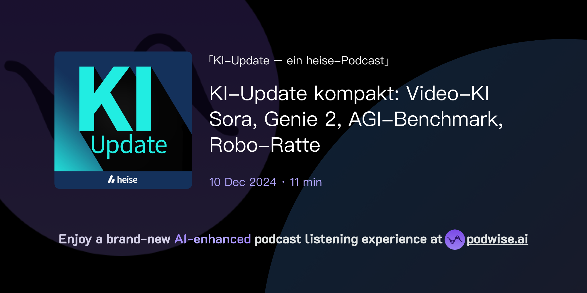 KI-Update kompakt: Video-KI Sora, Genie 2, AGI-Benchmark, Robo-Ratte | KI-Update – ein heise ...
