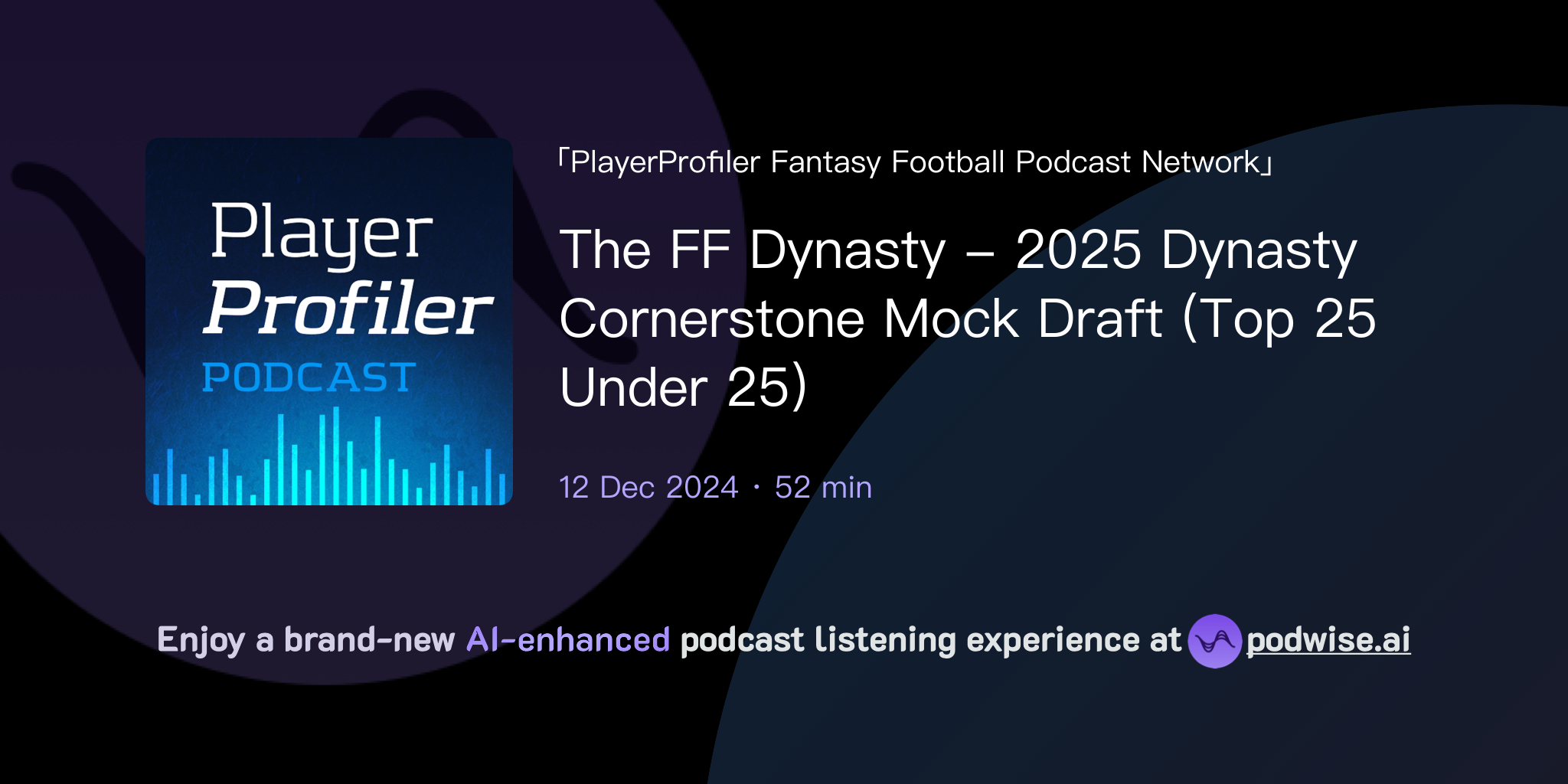 The FF Dynasty - 2025 Dynasty Cornerstone Mock Draft (Top 25 Under 25) | PlayerProfiler Fantasy ...