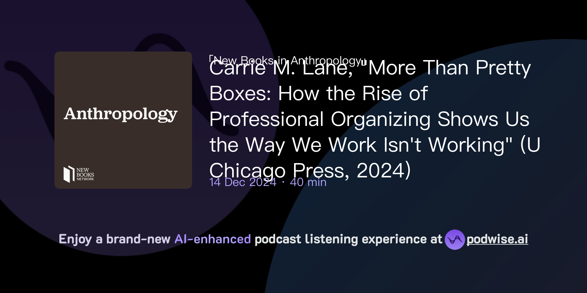 Carrie M. Lane, "More Than Pretty Boxes: How the Rise of Professional ...