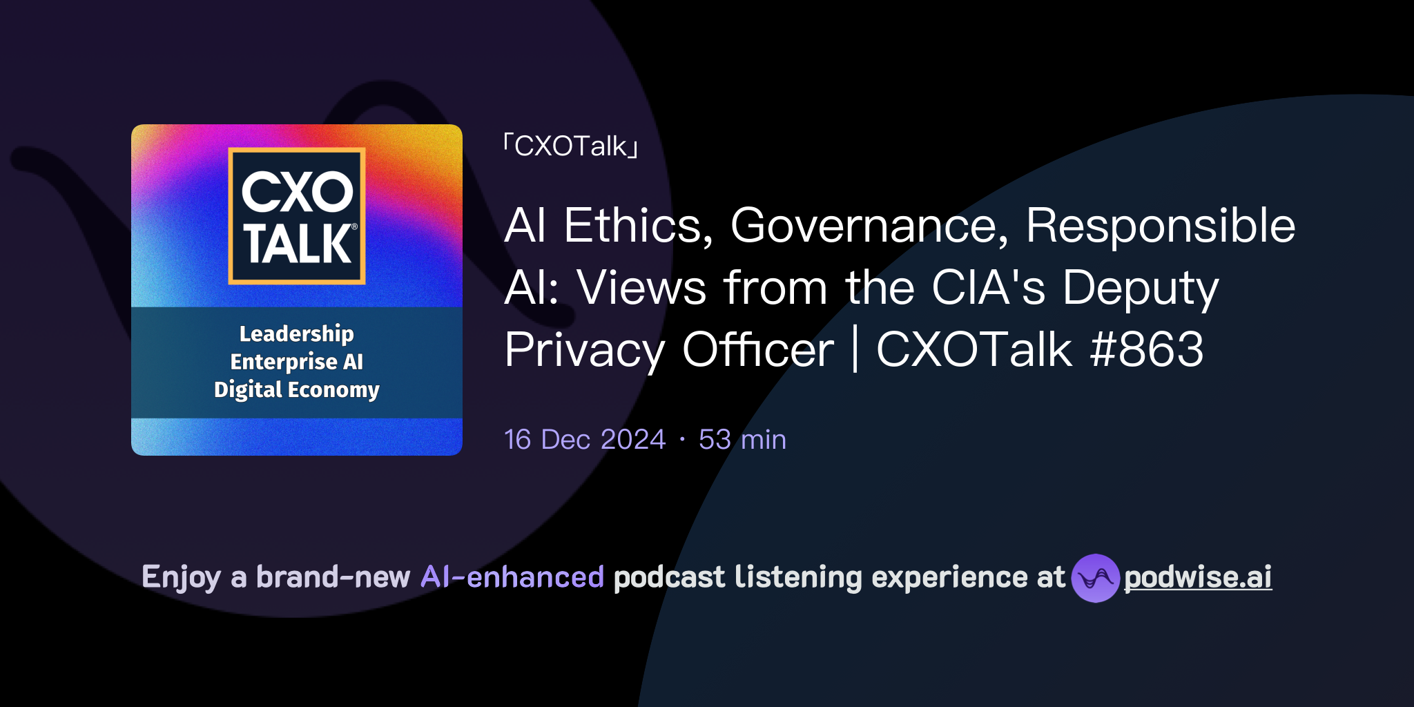 AI Ethics, Governance, Responsible AI: Views from the CIA's Deputy ...