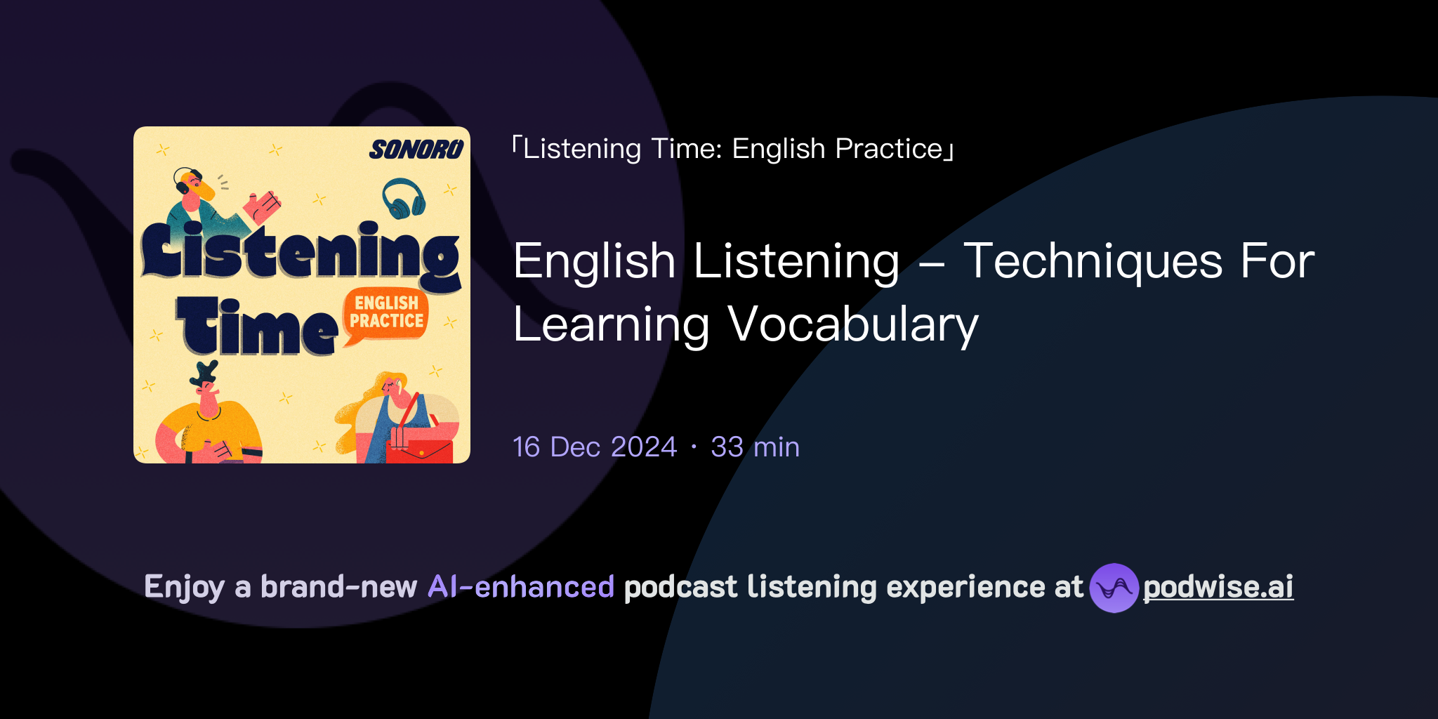 English Listening - Techniques For Learning Vocabulary | Listening Time ...