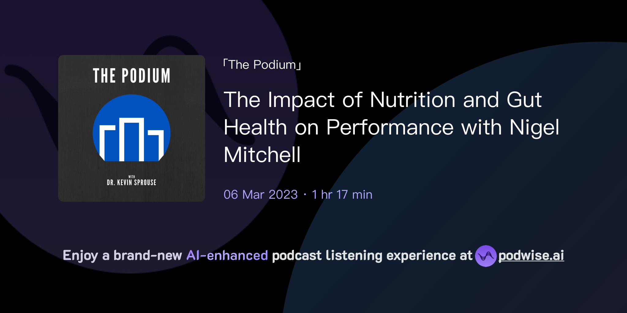 The Impact of Nutrition and Gut Health on Performance with Nigel ...