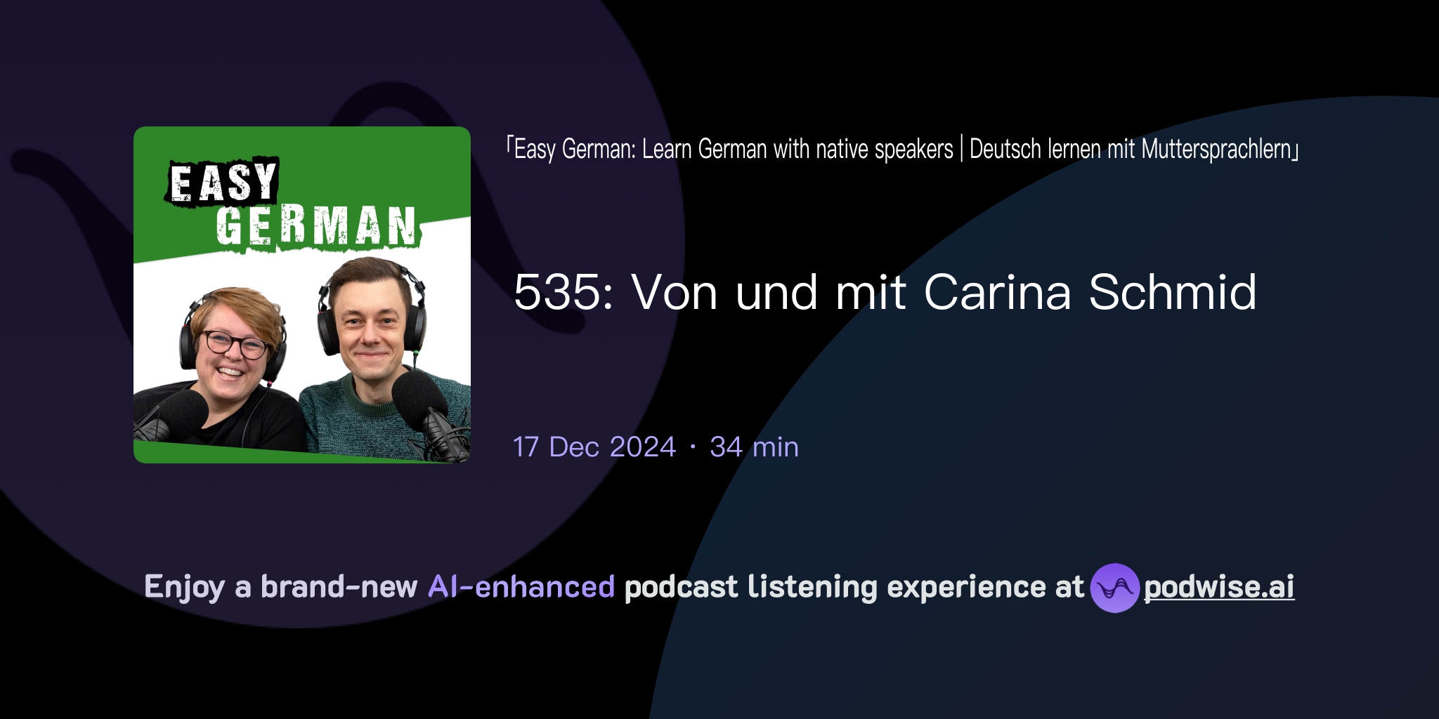 535: Von und mit Carina Schmid | Easy German: Learn German with native ...