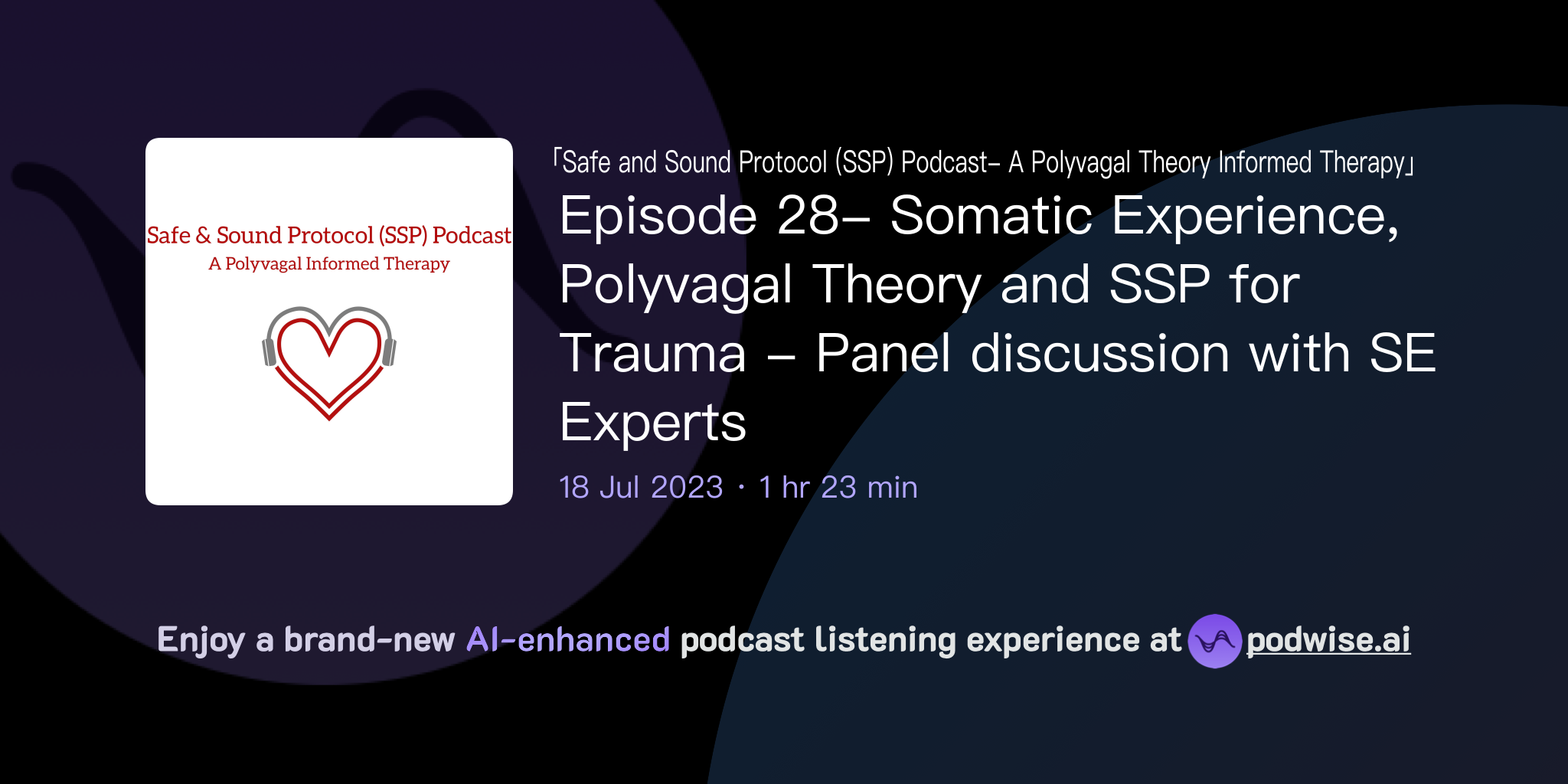 Episode 28- Somatic Experience, Polyvagal Theory and SSP for Trauma - Panel discussion with SE ...