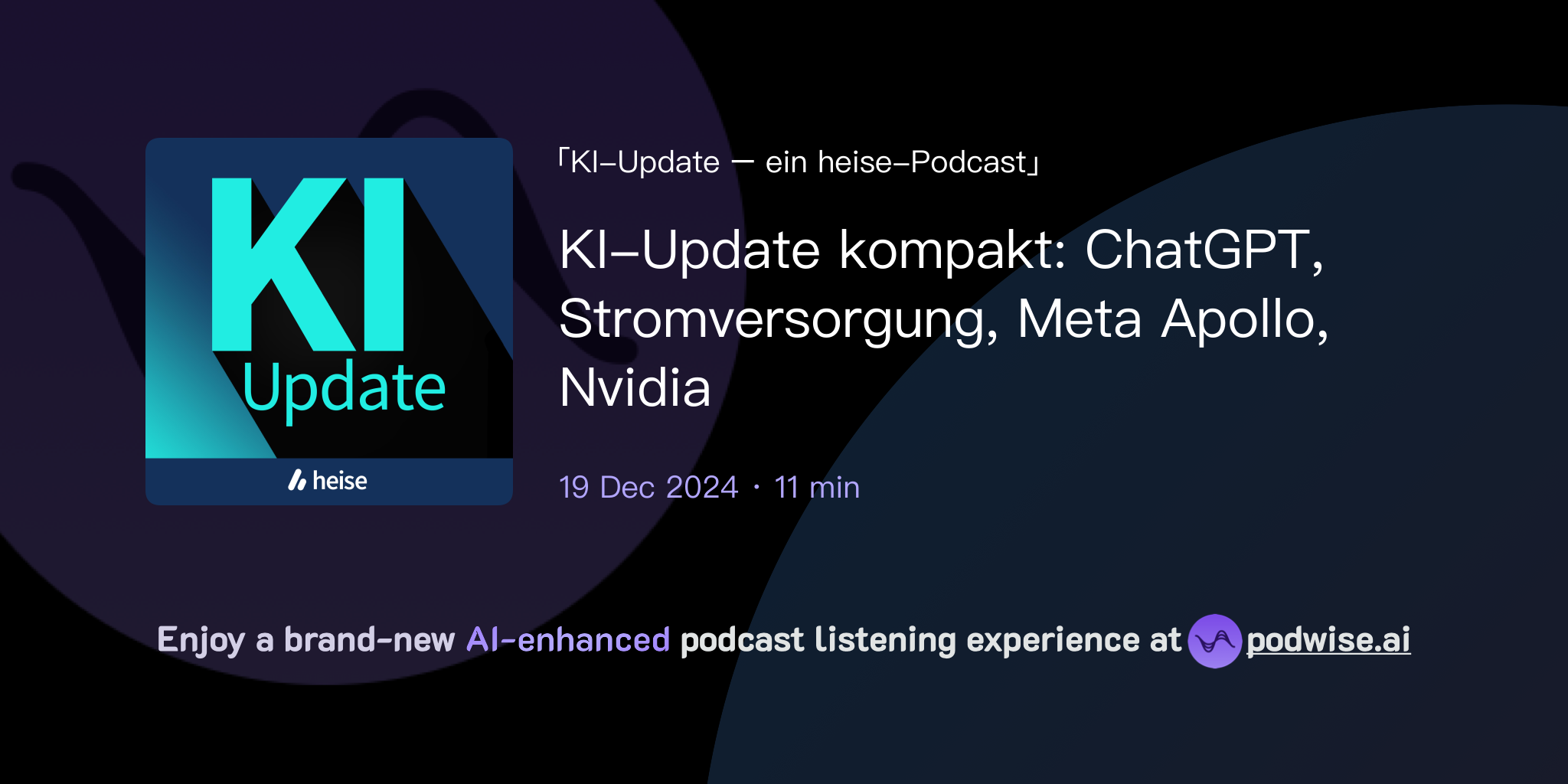KI-Update kompakt: ChatGPT, Stromversorgung, Meta Apollo, Nvidia | KI ...