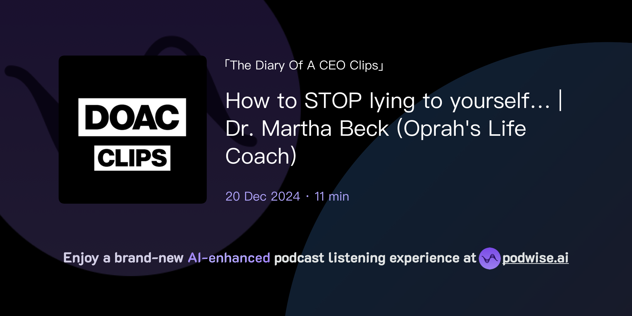 How to STOP lying to yourself… | Dr. Martha Beck (Oprah's Life Coach) | The Diary Of A CEO Clips ...