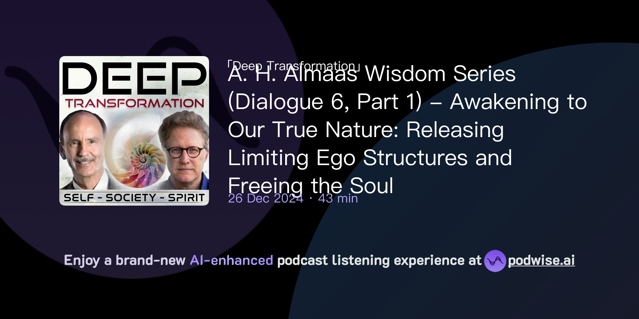 A. H. Almaas Wisdom Series (Dialogue 6, Part 1) - Awakening to Our True ...