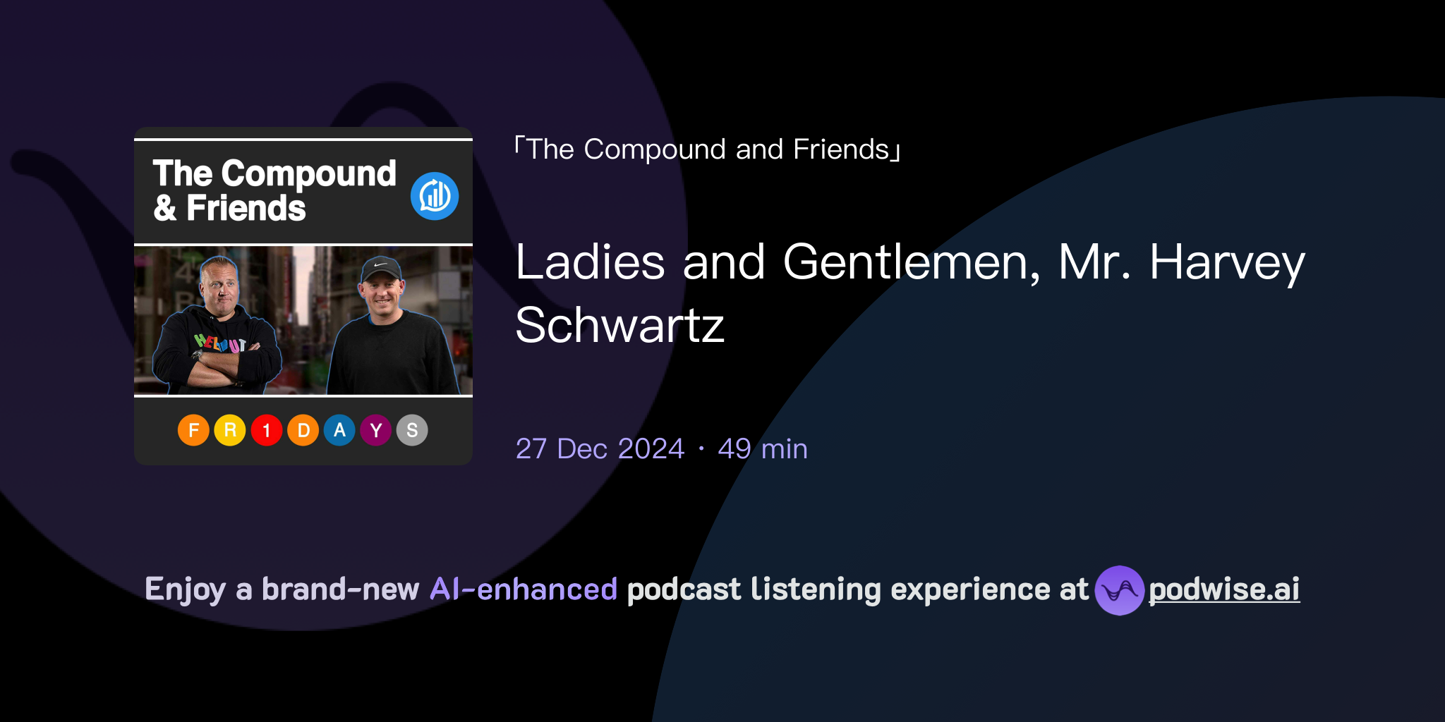 Ladies and Gentlemen, Mr. Harvey Schwartz | The Compound and Friends ...