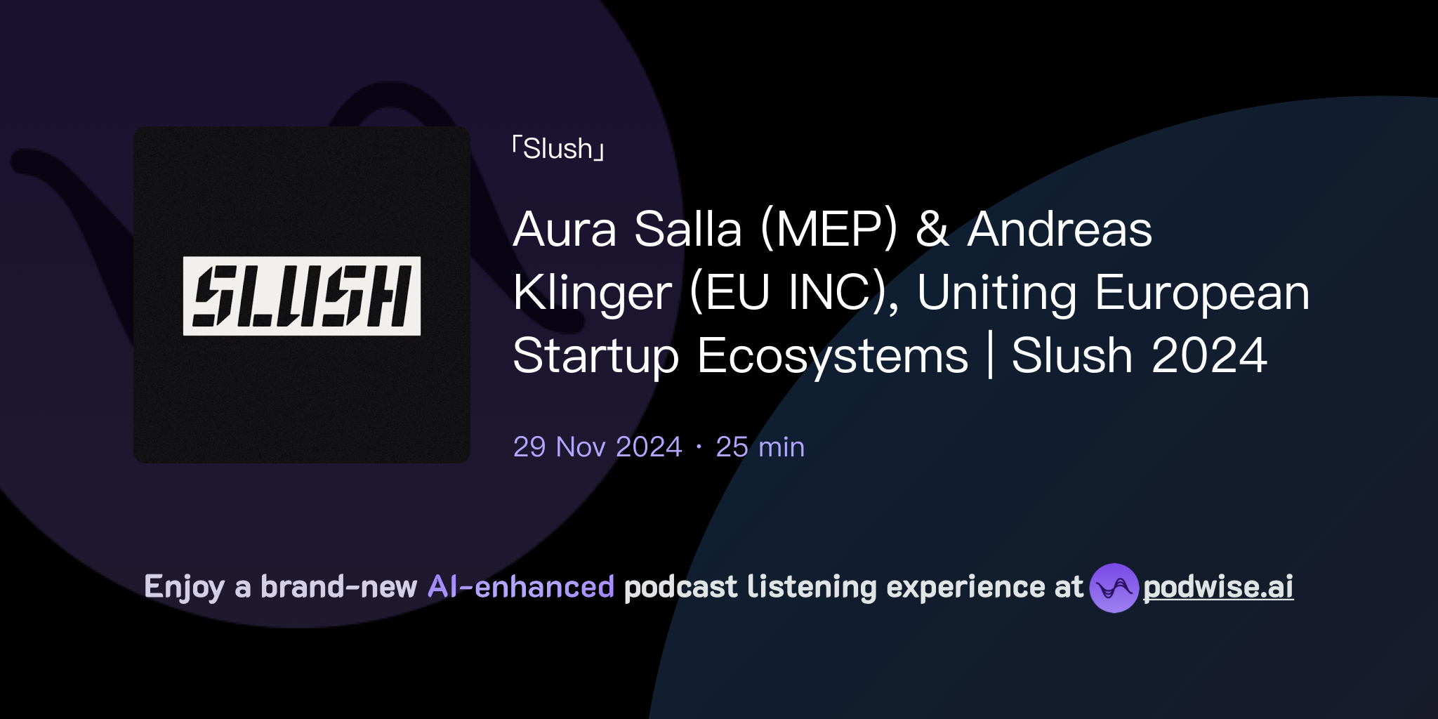 Aura Salla (MEP) & Andreas Klinger (EU INC), Uniting European Startup Ecosystems | Slush 2024 ...