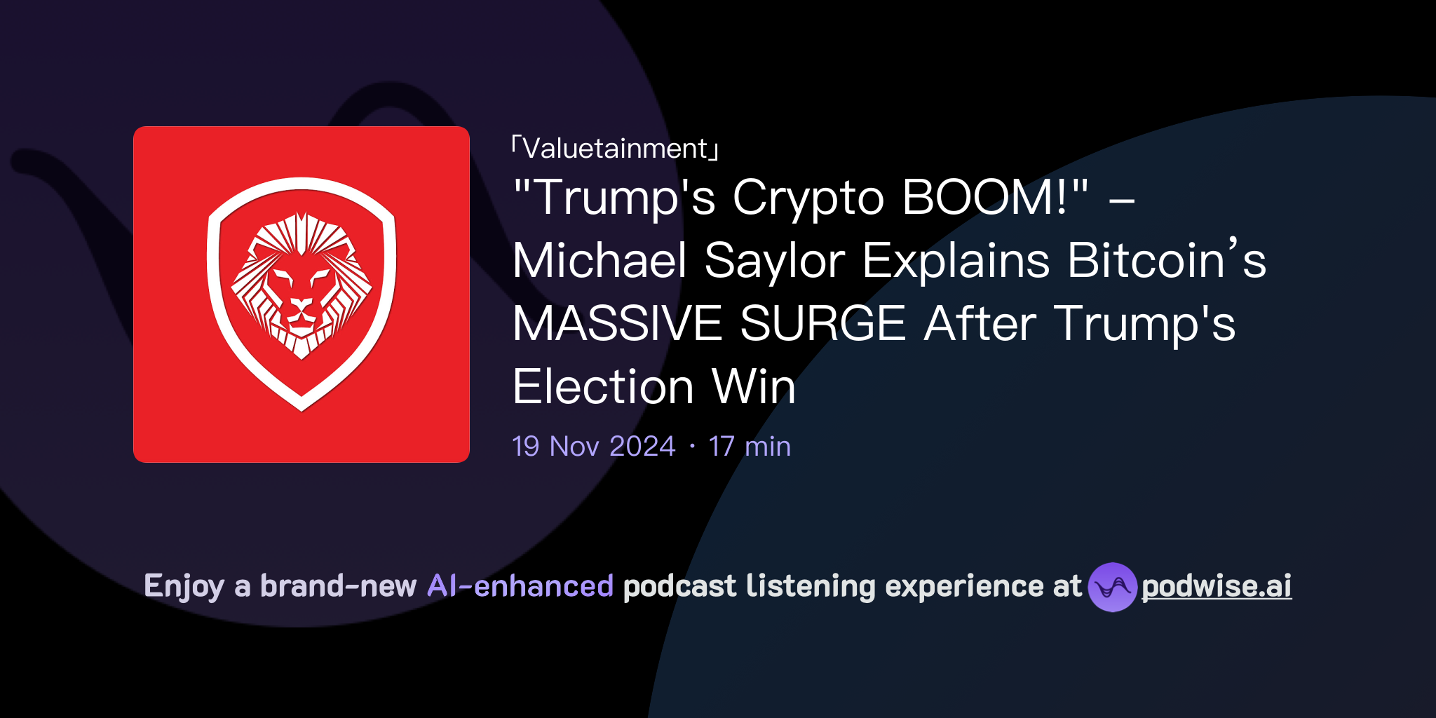 "Trump's Crypto BOOM!" - Michael Saylor Explains Bitcoin’s MASSIVE SURGE After Trump's Election ...