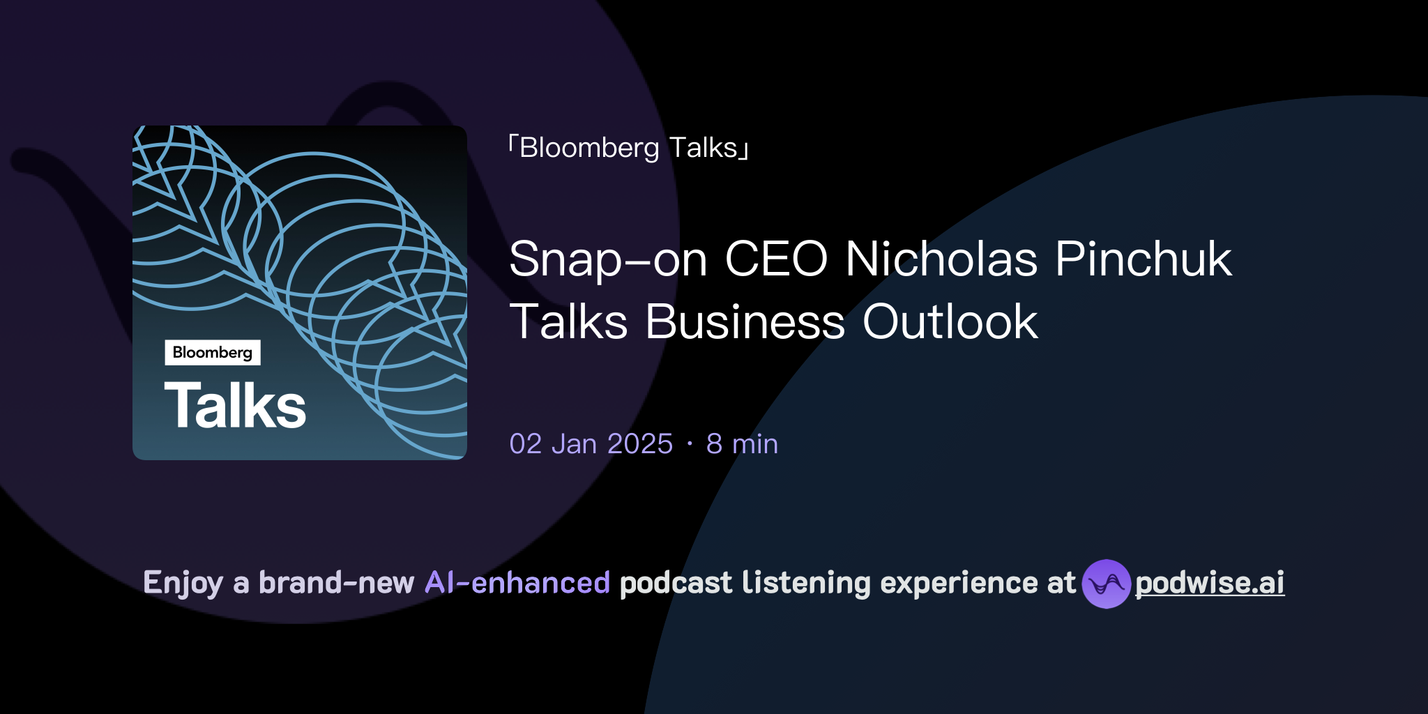 Snap-on CEO Nicholas Pinchuk Talks Business Outlook | Bloomberg Talks ...