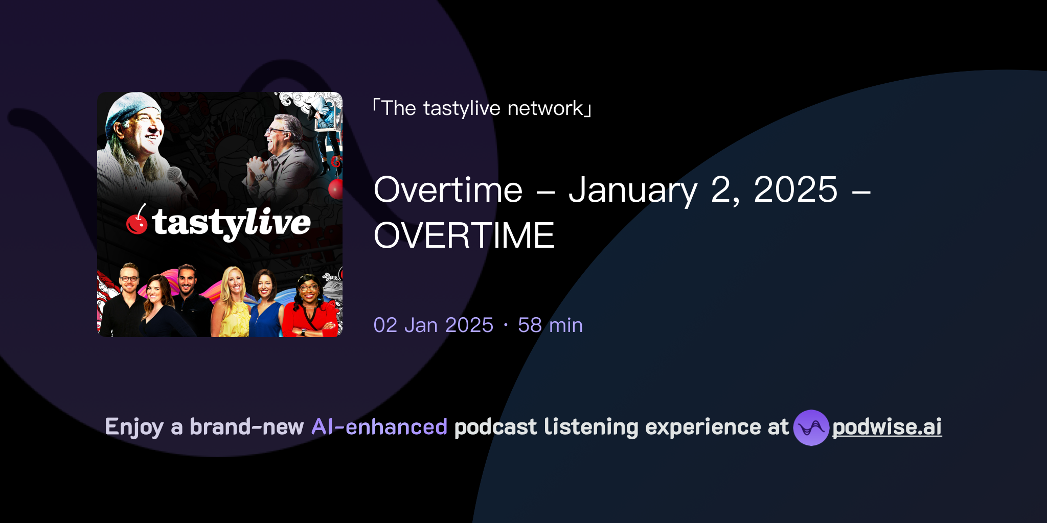 Overtime - January 2, 2025 - OVERTIME | The tastylive network | Podwise