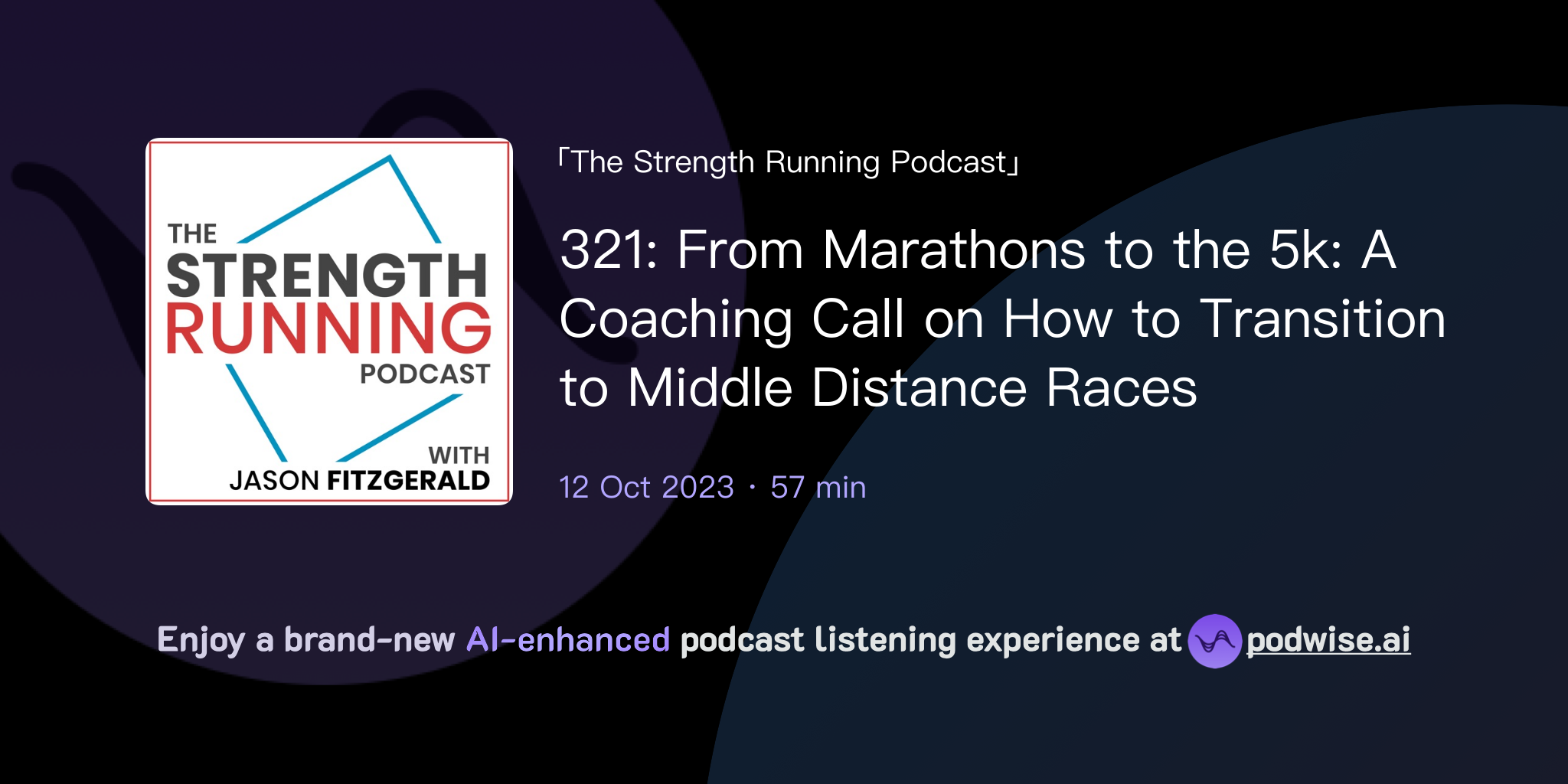 321: From Marathons to the 5k: A Coaching Call on How to Transition to ...
