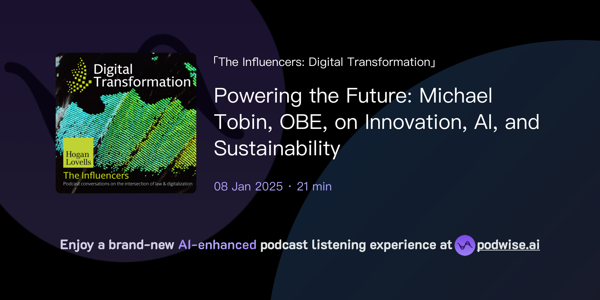 Powering the Future: Michael Tobin, OBE, on Innovation, AI, and Sustainability | The Influencers ...