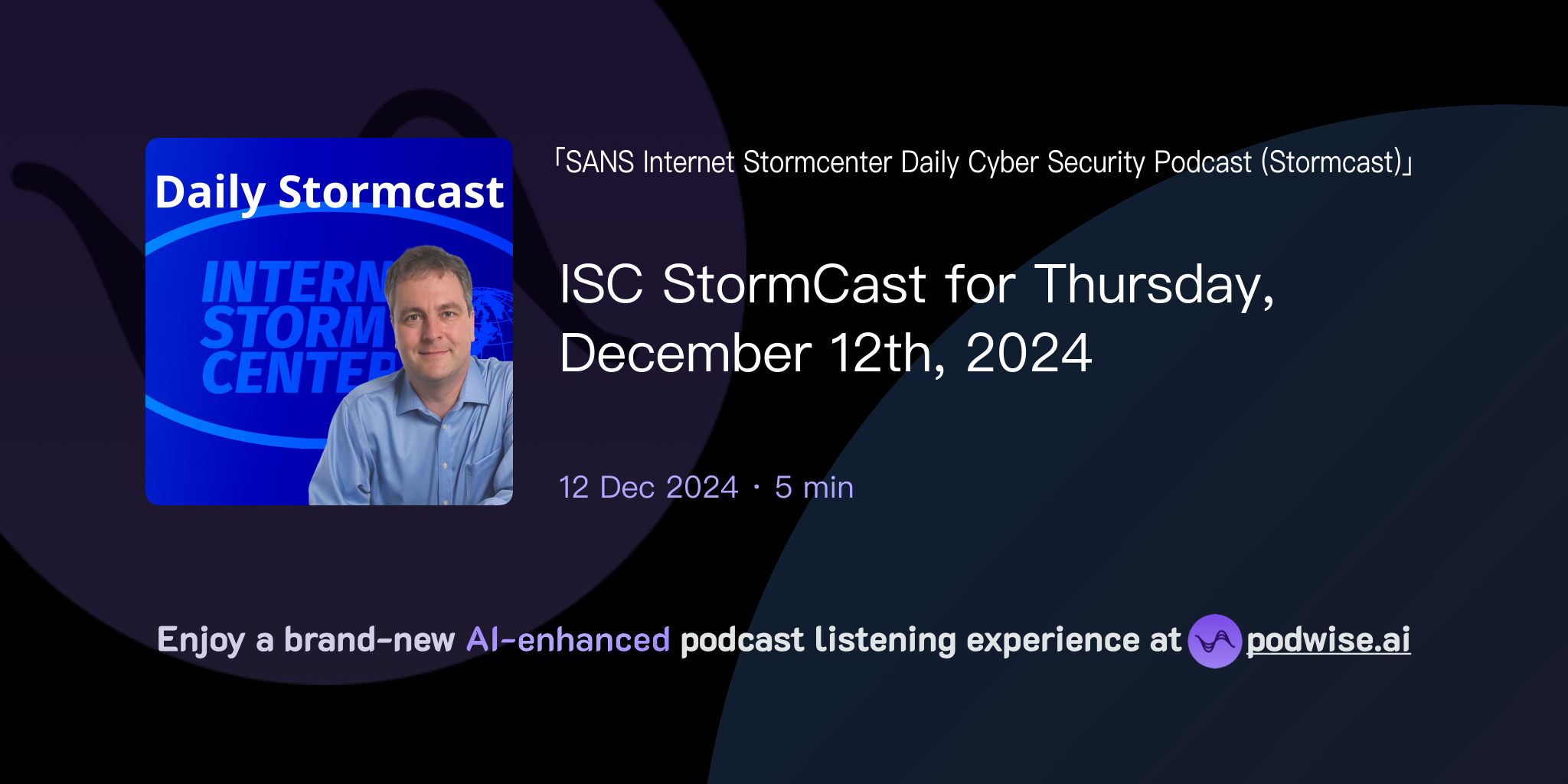 ISC StormCast for Thursday, December 12th, 2024 | SANS Internet ...