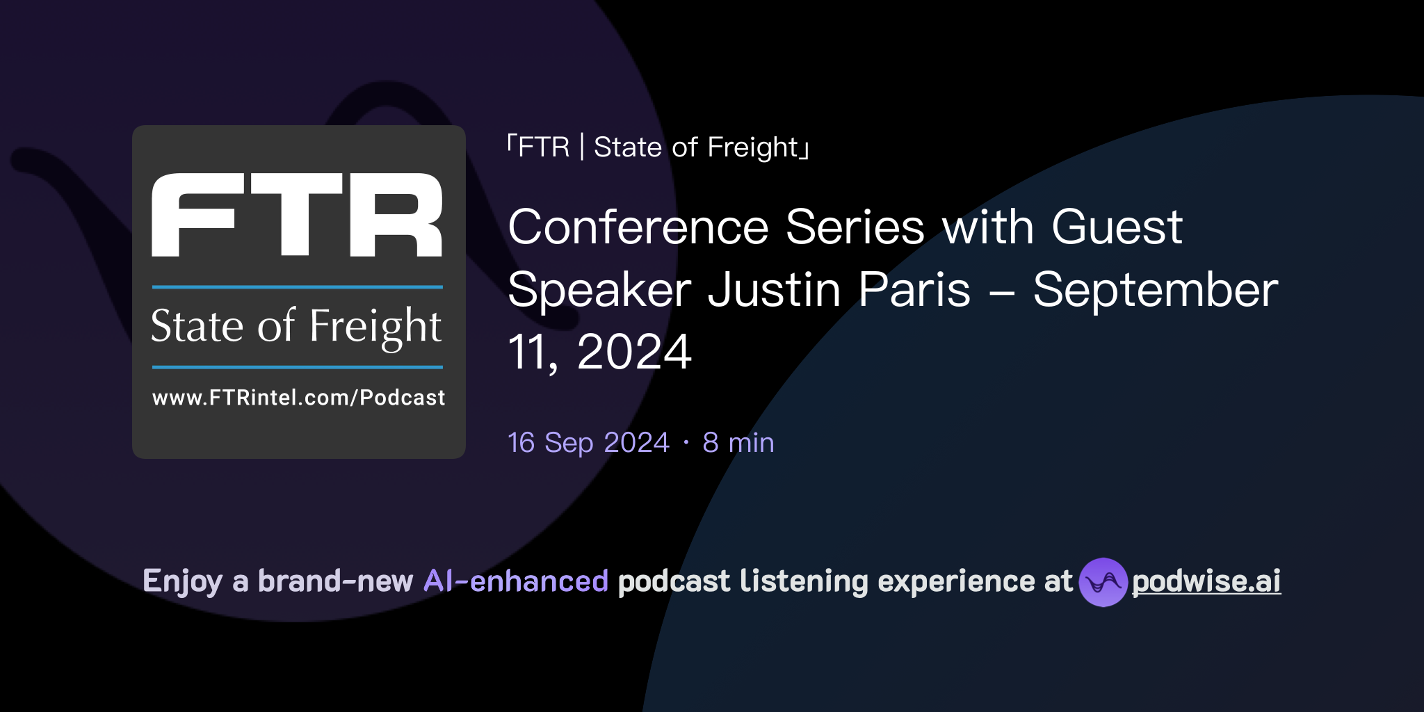 Conference Series with Guest Speaker Justin Paris - September 11, 2024 ...