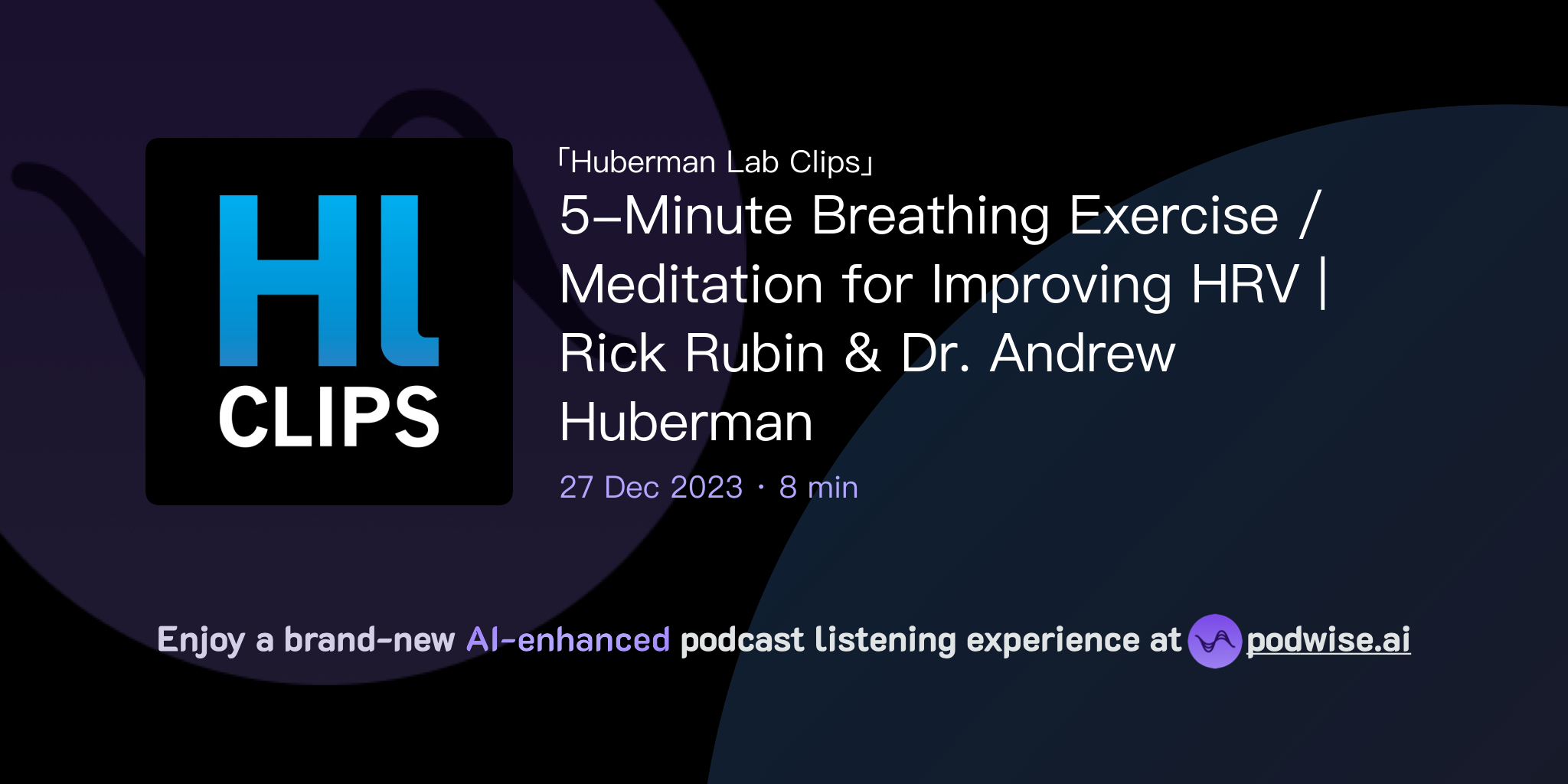 5-Minute Breathing Exercise / Meditation for Improving HRV | Rick Rubin ...