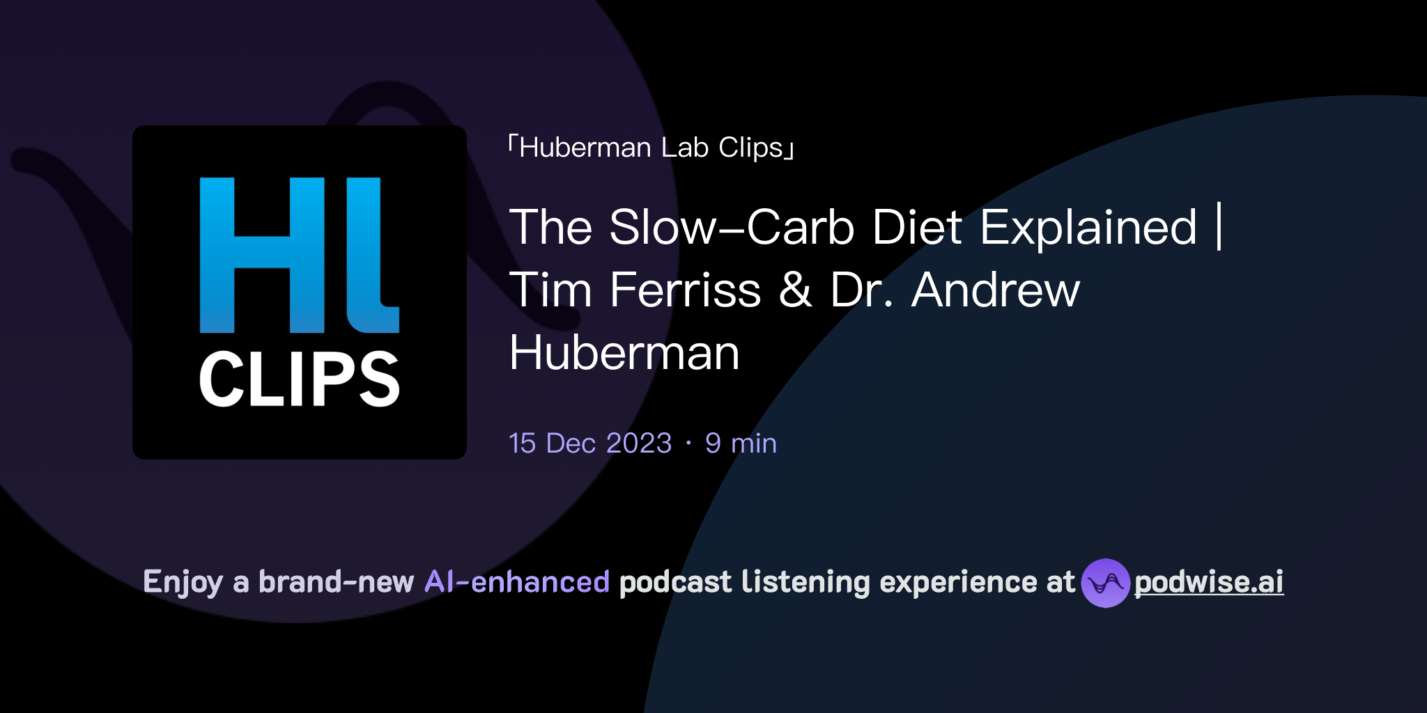 The Slow-Carb Diet Explained | Tim Ferriss & Dr. Andrew Huberman ...