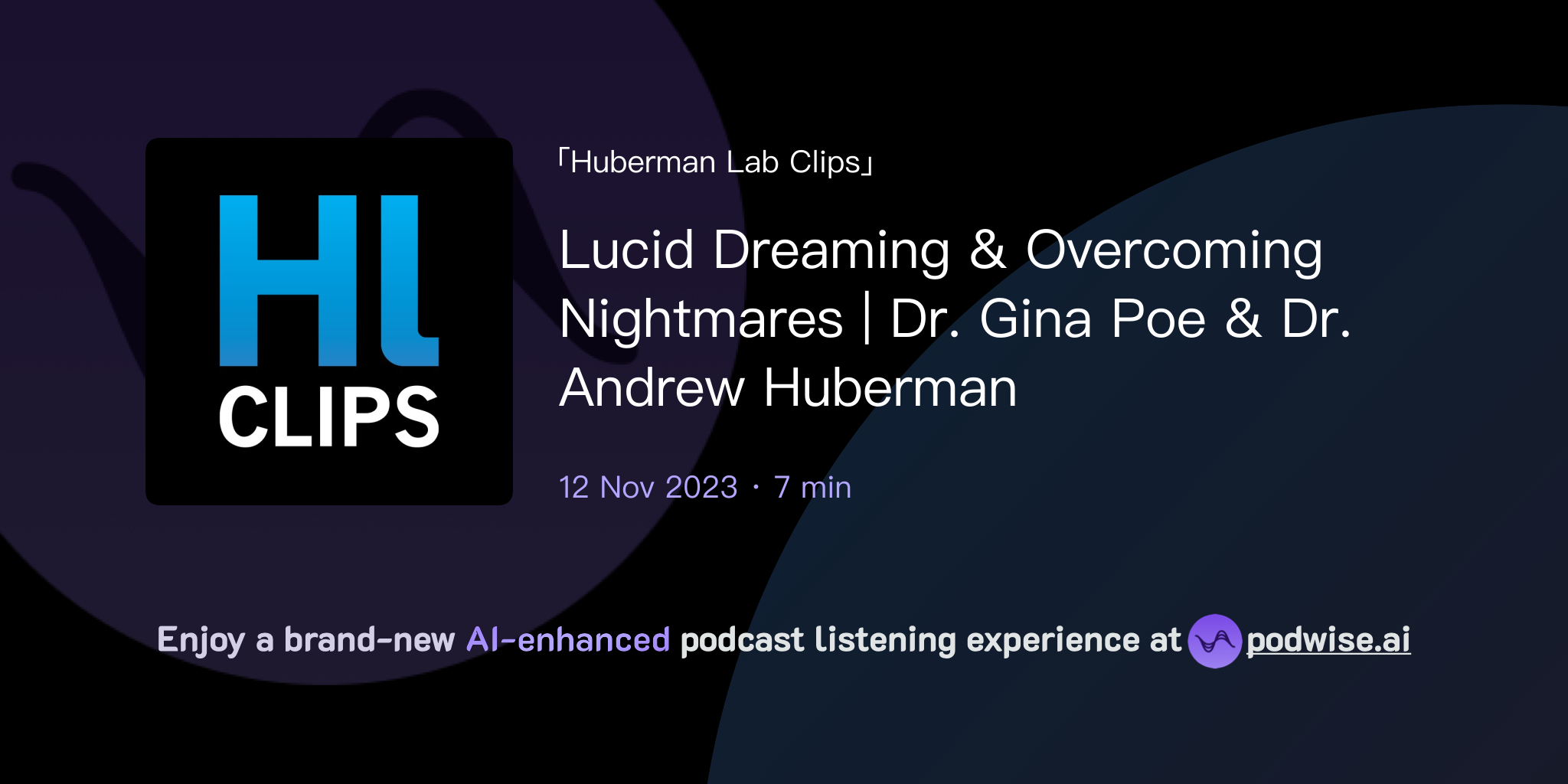 Lucid Dreaming & Overcoming Nightmares | Dr. Gina Poe & Dr. Andrew ...