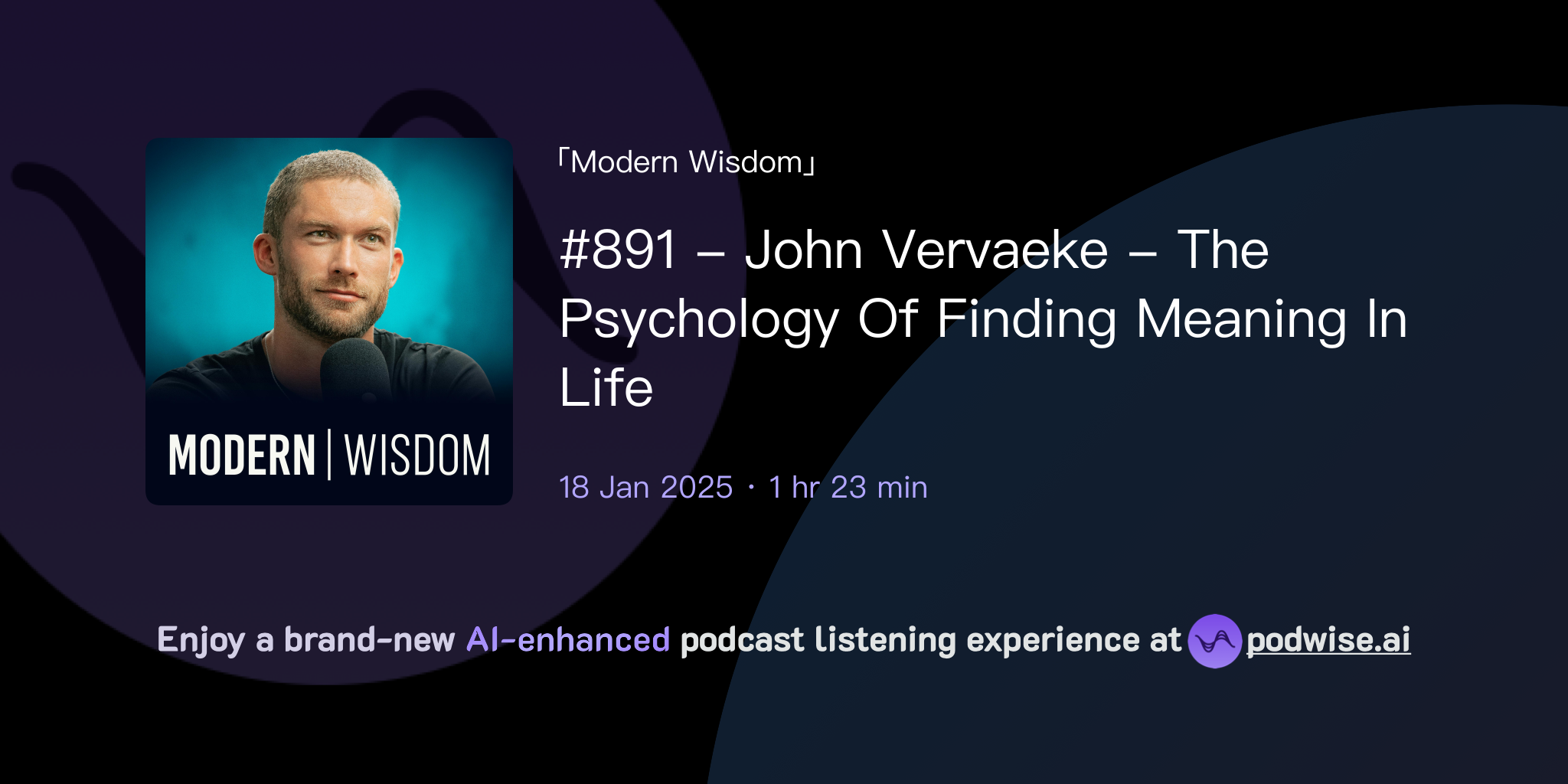#891 - John Vervaeke - The Psychology Of Finding Meaning In Life ...