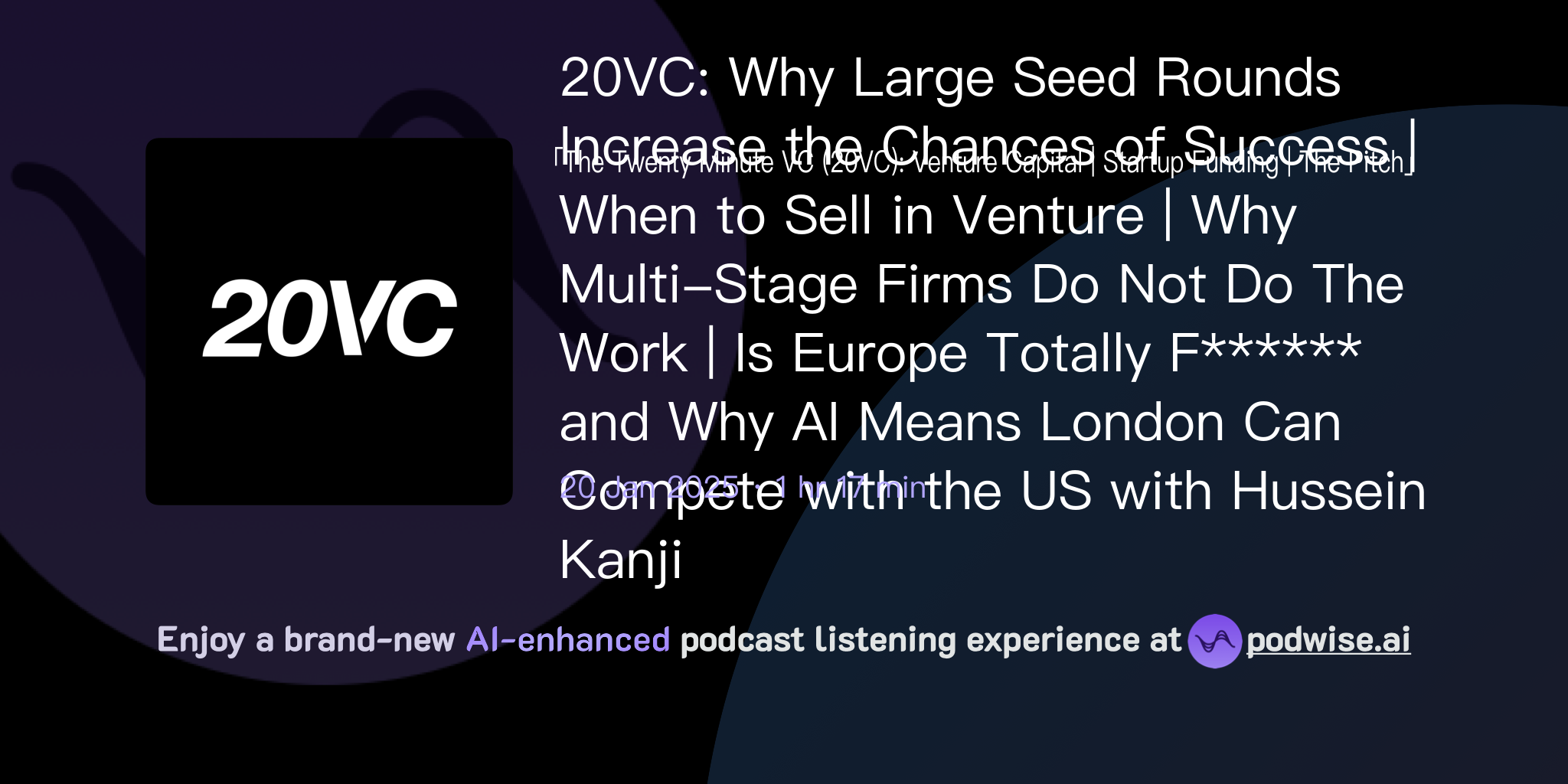 20VC: Why Large Seed Rounds Increase the Chances of Success | When to ...