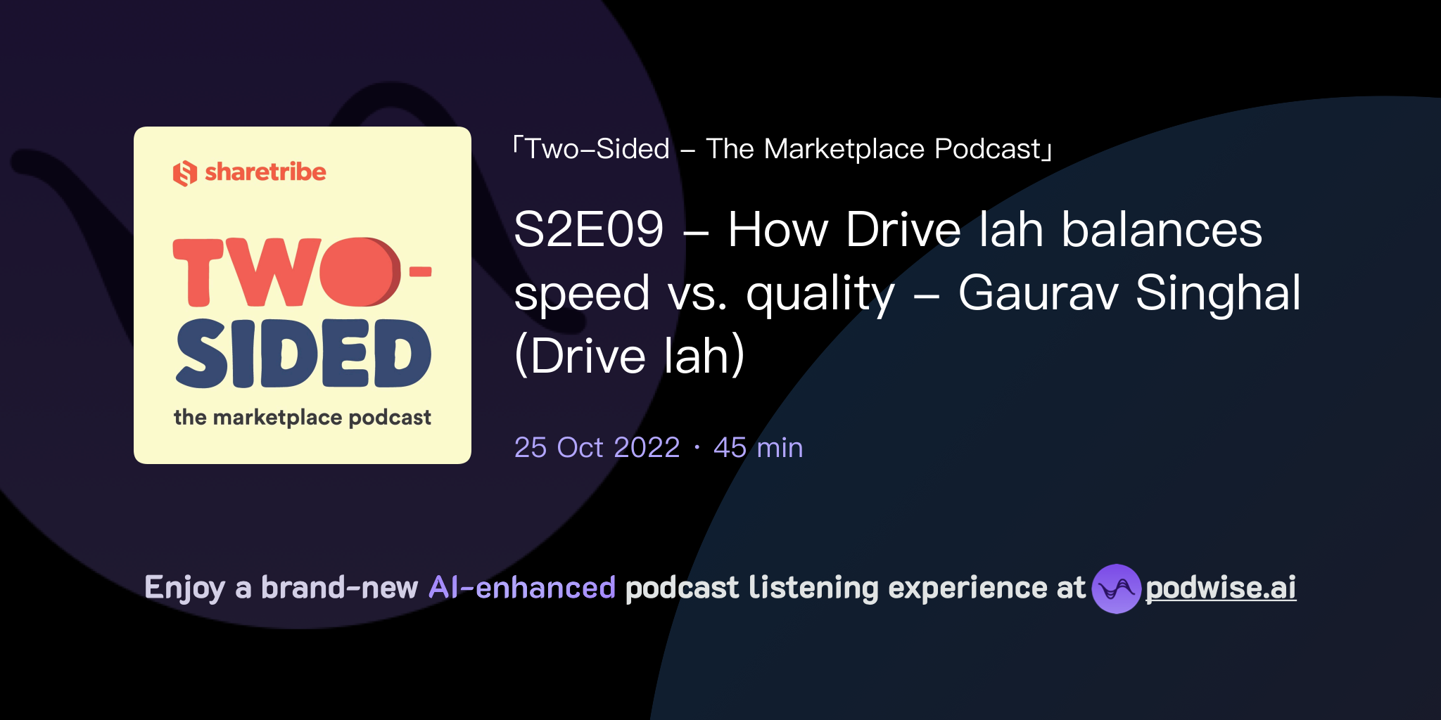 S2E09 - How Drive lah balances speed vs. quality - Gaurav Singhal ...