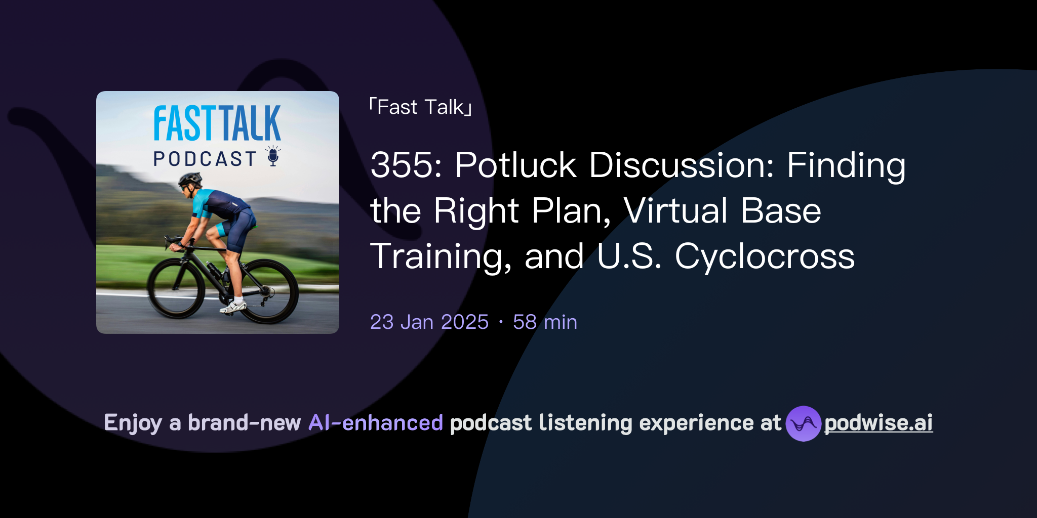 355: Potluck Discussion: Finding the Right Plan, Virtual Base Training, and U.S. Cyclocross ...