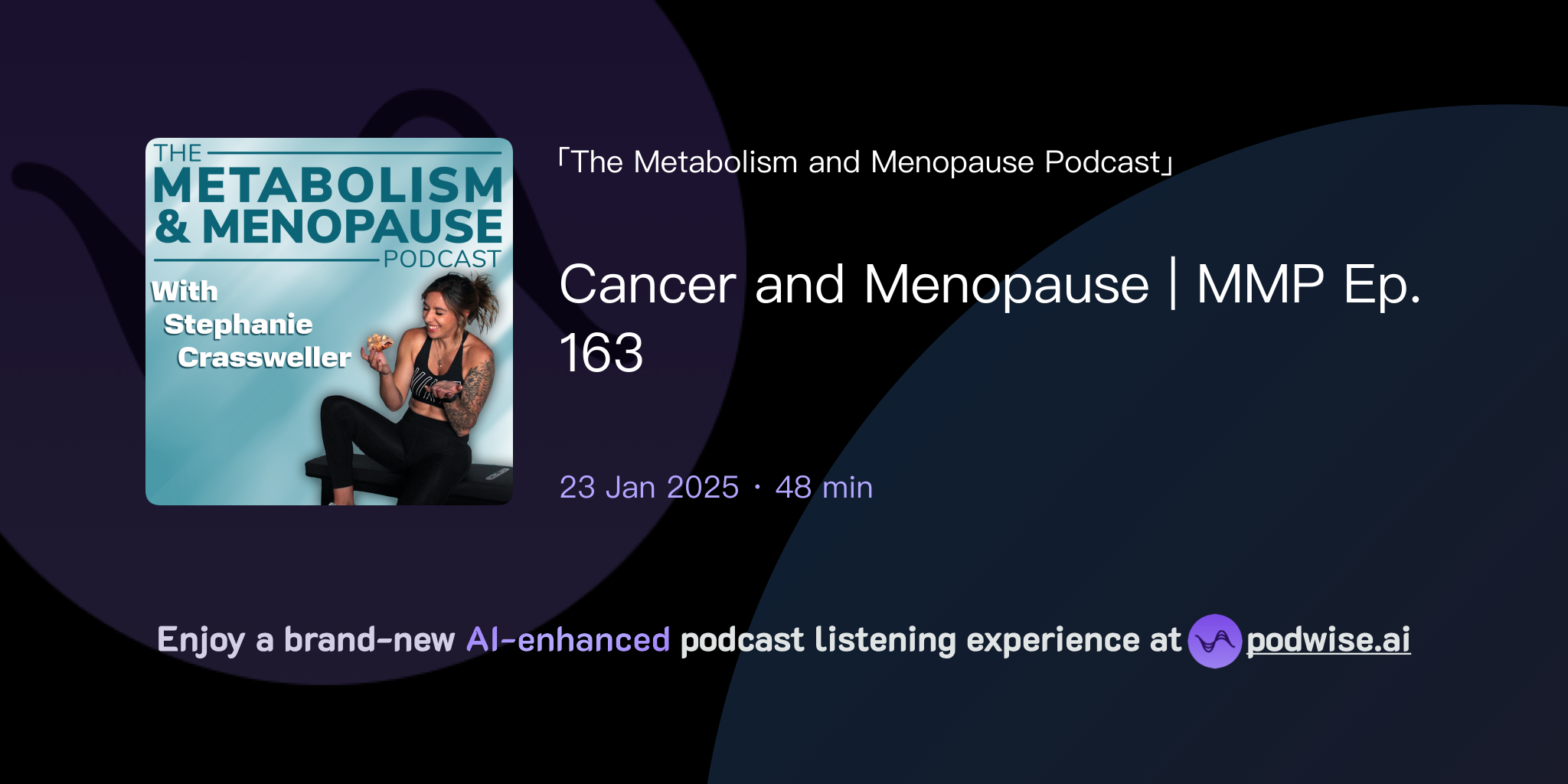 Cancer and Menopause | MMP Ep. 163 | The Metabolism and Menopause ...