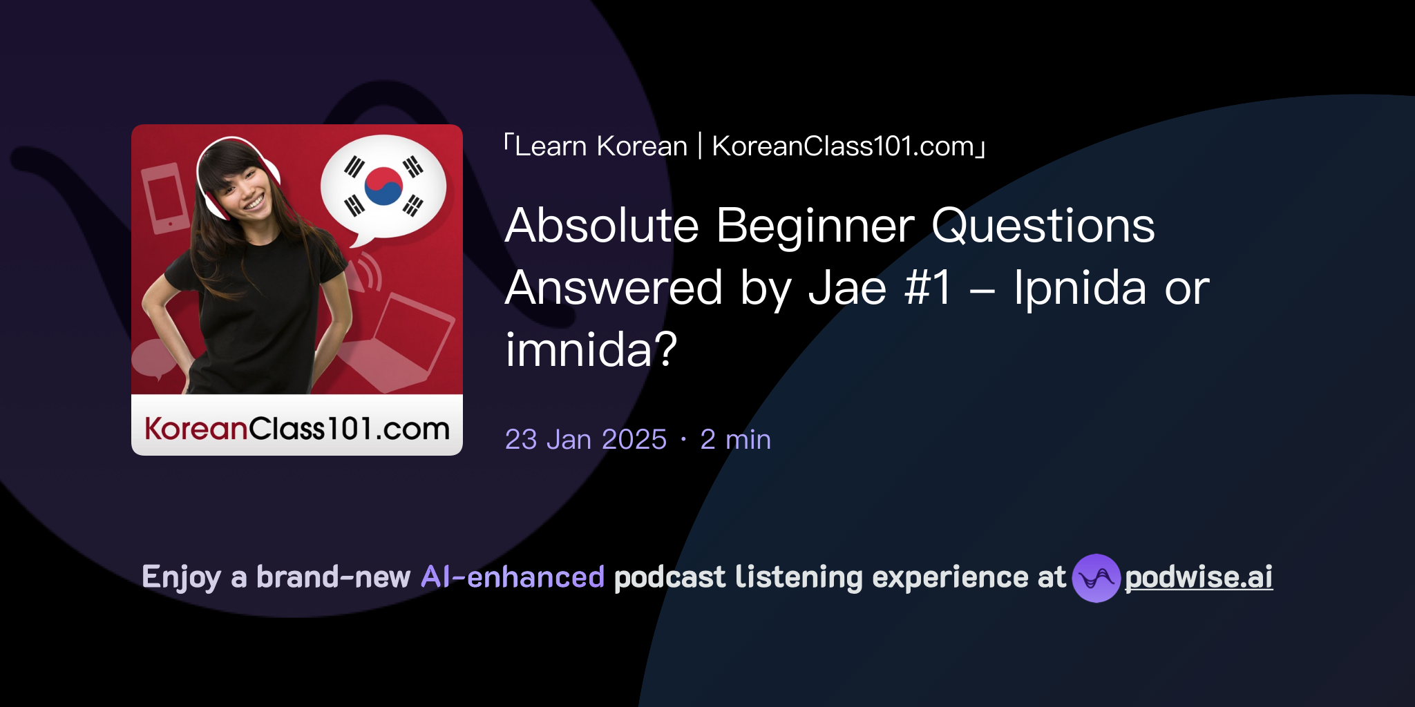 Absolute Beginner Questions Answered by Jae #1 - Ipnida or imnida? | Learn Korean ...