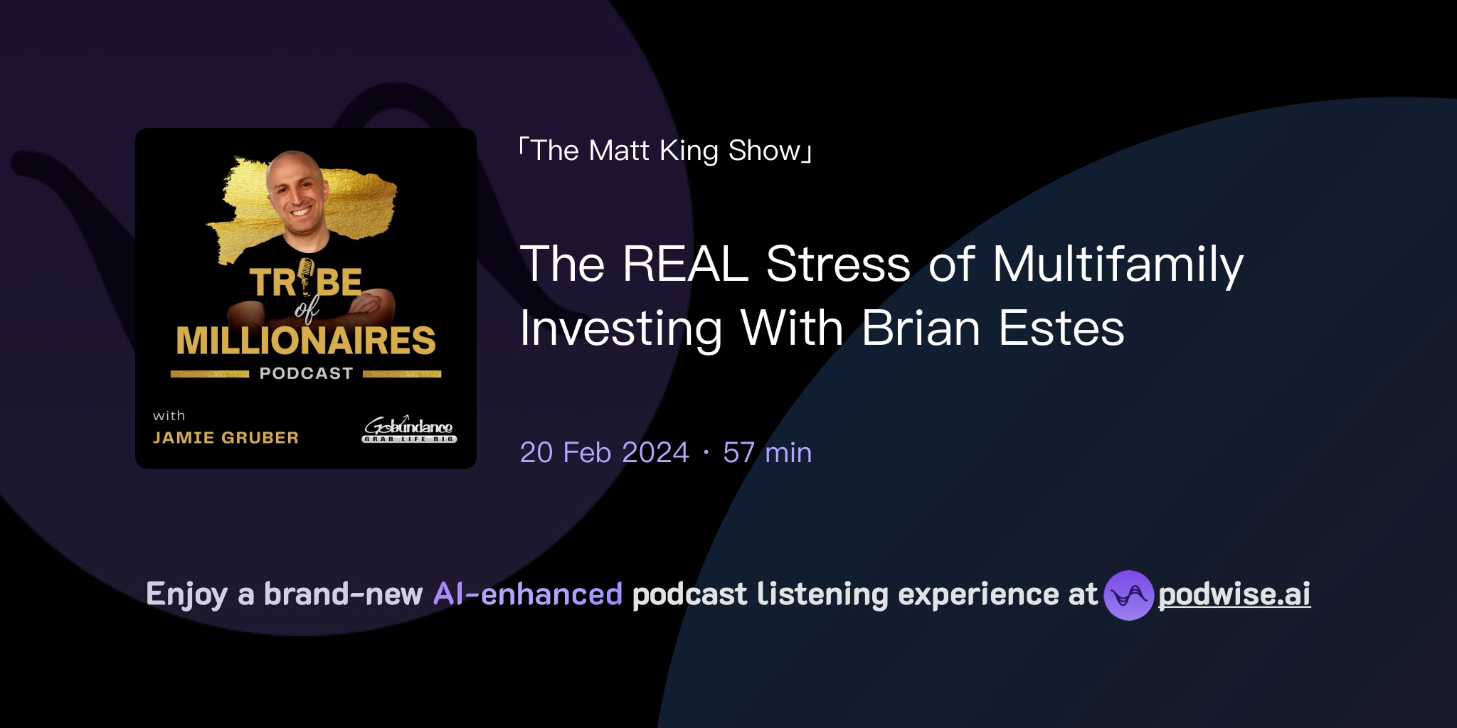 The REAL Stress of Multifamily Investing With Brian Estes | The Matt ...