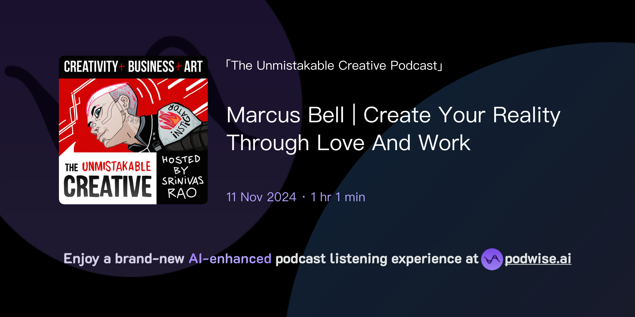 Marcus Bell | Create Your Reality Through Love And Work | The ...