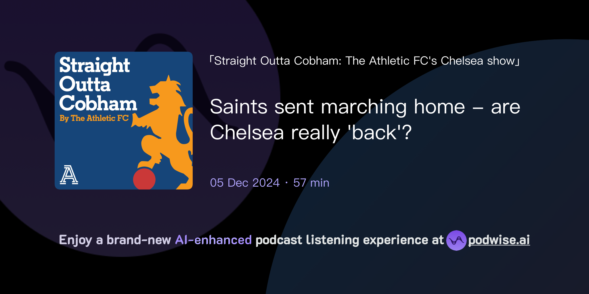 Saints sent marching home - are Chelsea really 'back'? | Straight Outta ...