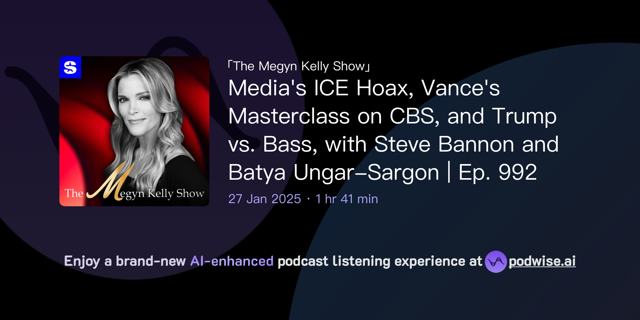Media's ICE Hoax, Vance's Masterclass on CBS, and Trump vs. Bass, with Steve Bannon and Batya ...
