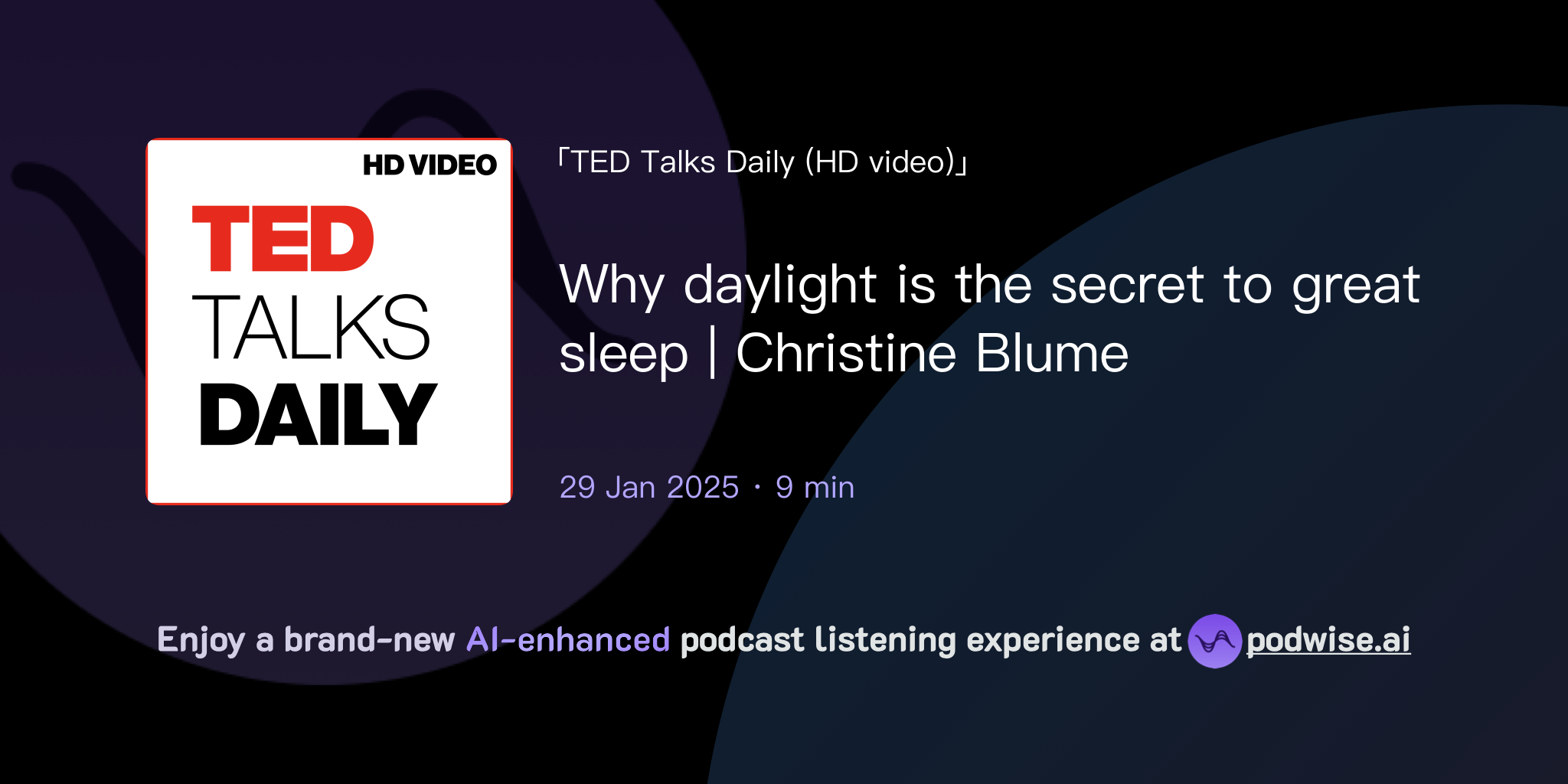 Why daylight is the secret to great sleep | Christine Blume | TED Talks ...
