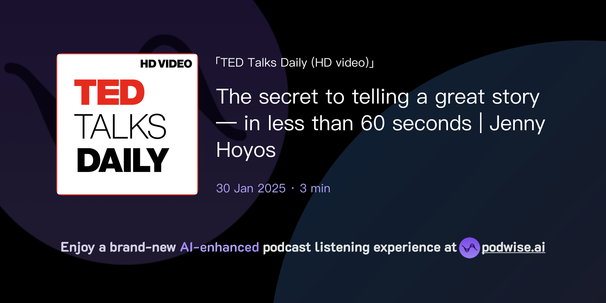 The secret to telling a great story — in less than 60 seconds | Jenny ...