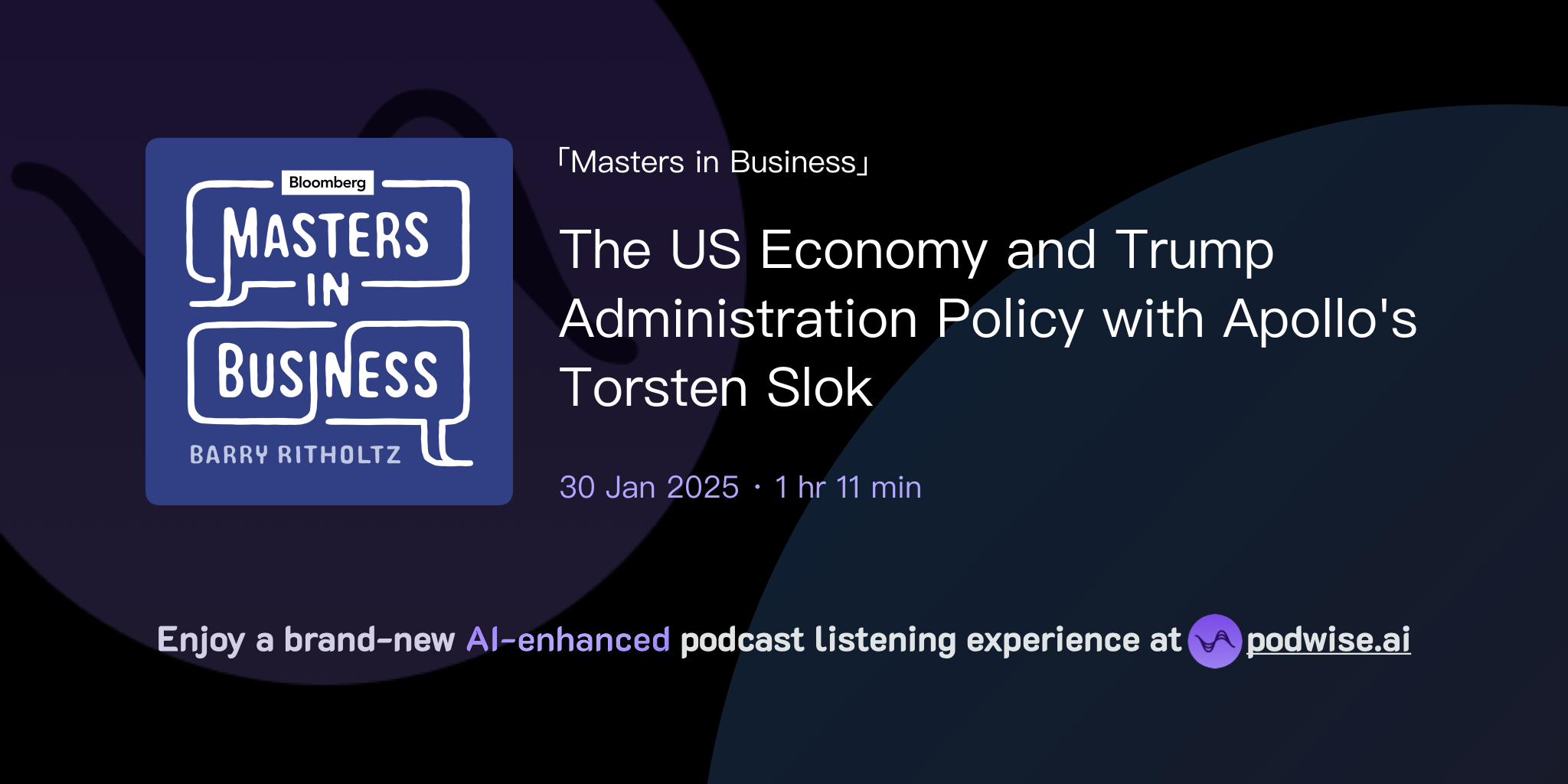 The US Economy and Trump Administration Policy with Apollo's Torsten ...