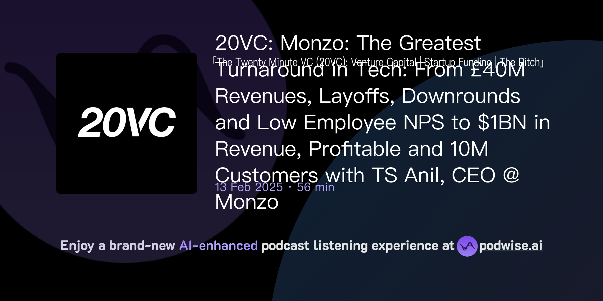 20VC: Monzo: The Greatest Turnaround in Tech: From £40M Revenues ...